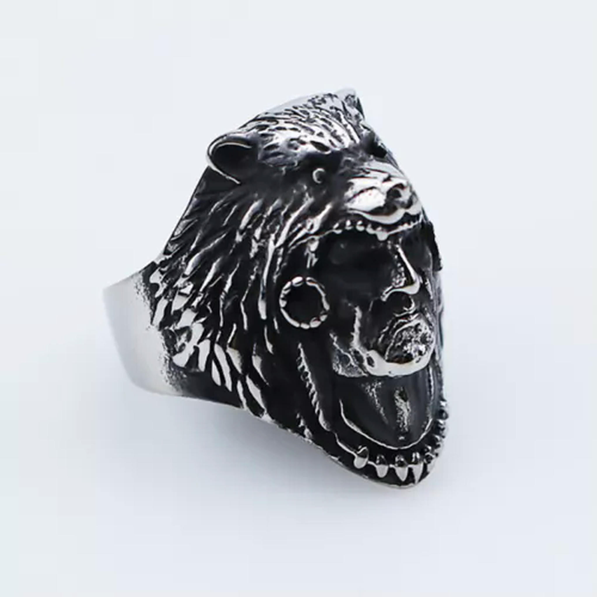 HOOUN Men's Viking Warrior Hunter Gladiator Pirate Ring Stainless Steel ...