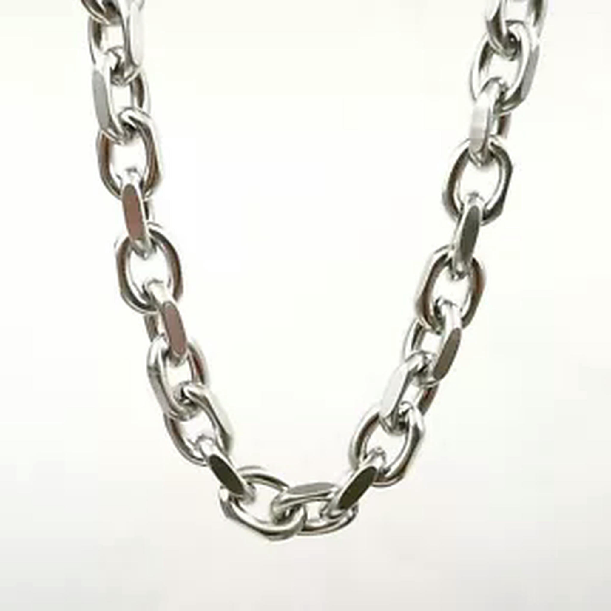 HOOUN Mens Necklace Higih Polished Stainless Steel Rolo Chain Rollo ...