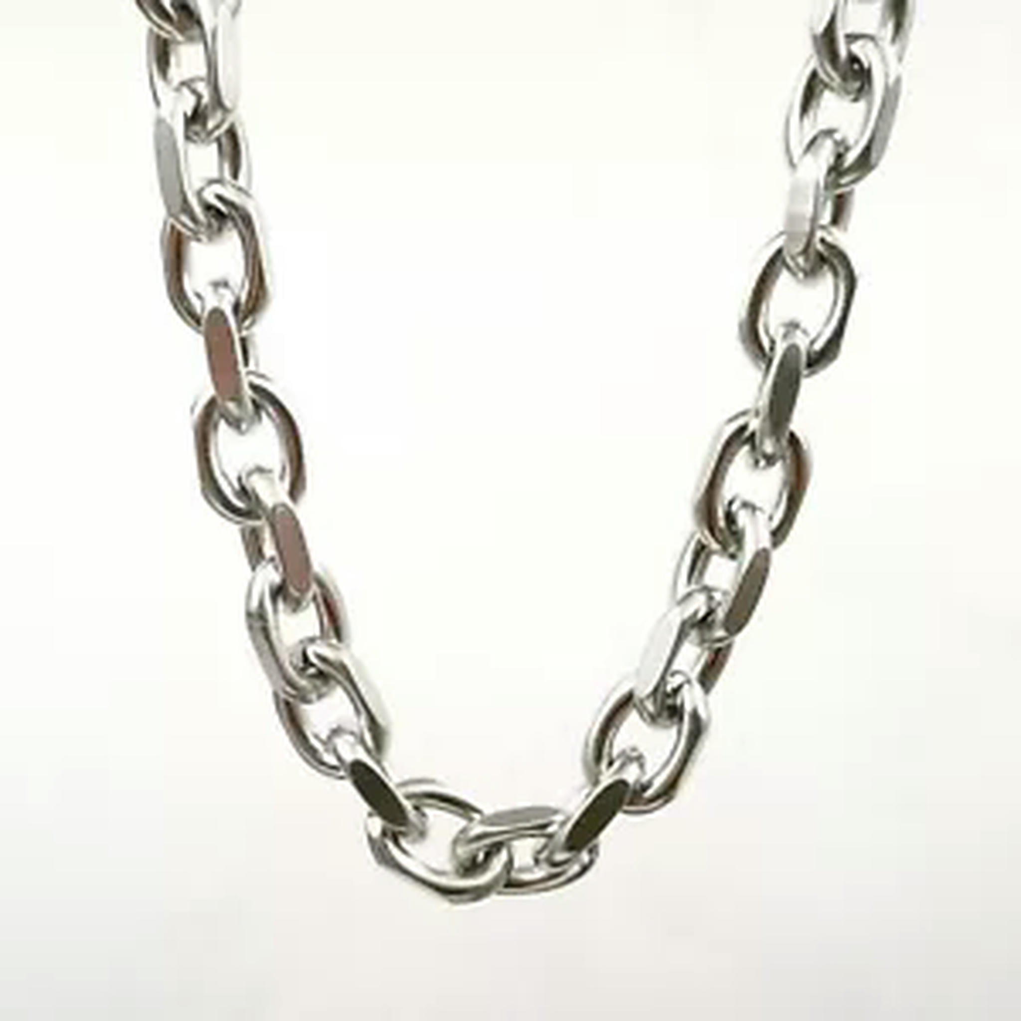 HOOUN Mens Necklace Higih Polished Stainless Steel Rolo Chain Rollo ...