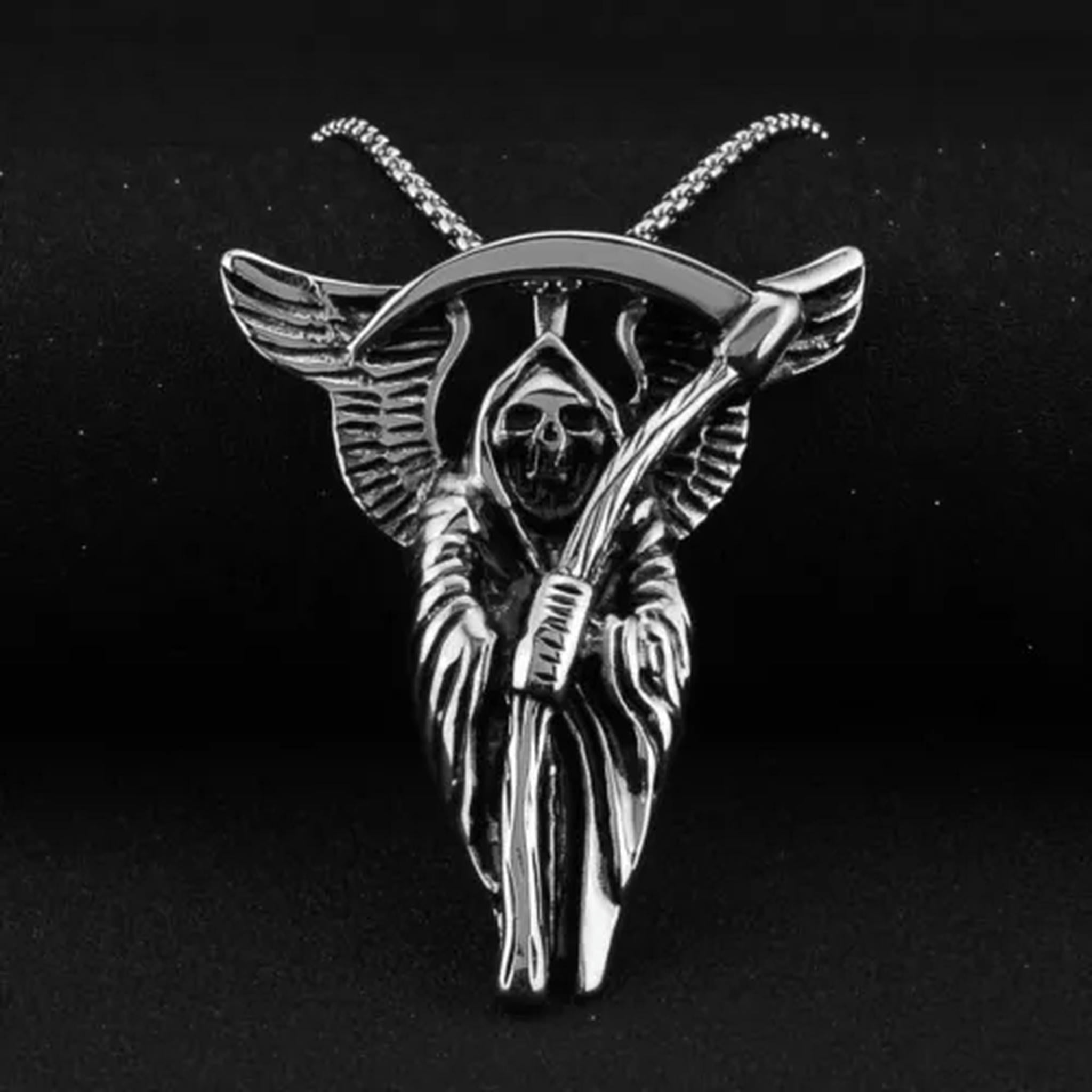 HOOUN Mens Punk Silver Skull / Eagle / Grim Reaper / Cross Pendant ...