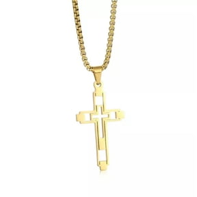 "U7 Stainless Steel Crucifix Necklace for Men, Jesus Cross Pendant - 22 ...