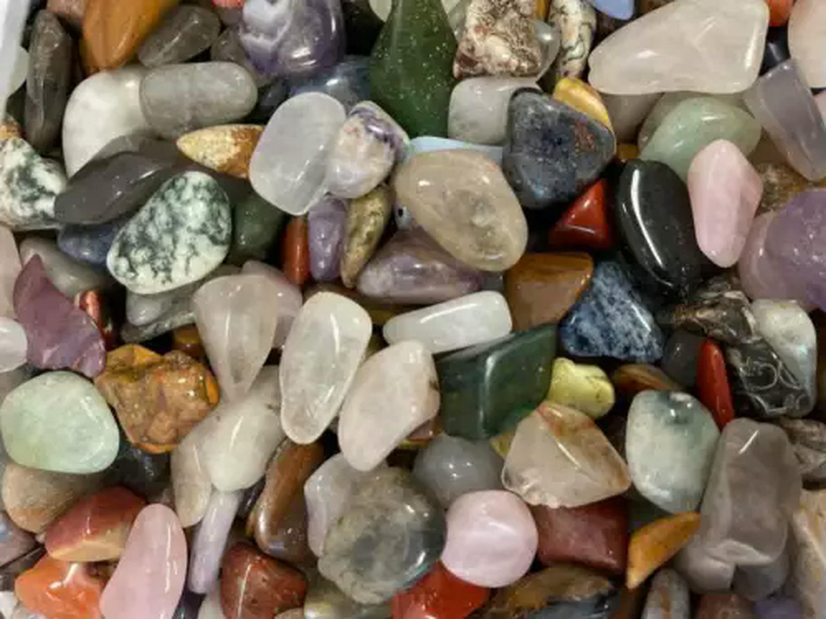 HOOUN Mixed Tumbled Stones - 1/2 lb ~2lbs - Colorful Assorted Tumbled ...