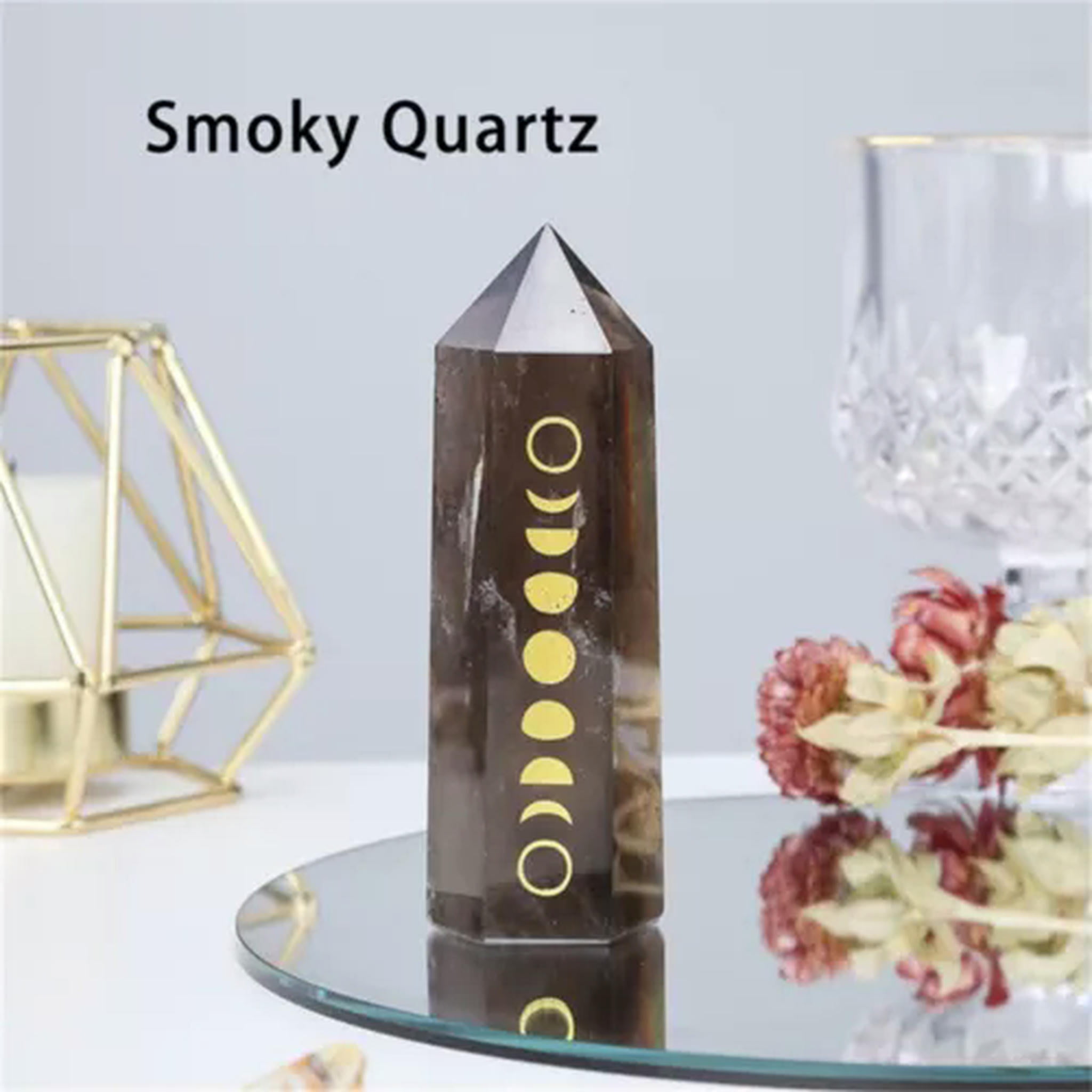 HOOUN Moon Degaussing Lunar Eclipse Hexagonal Obelisk Wand Crystal ...