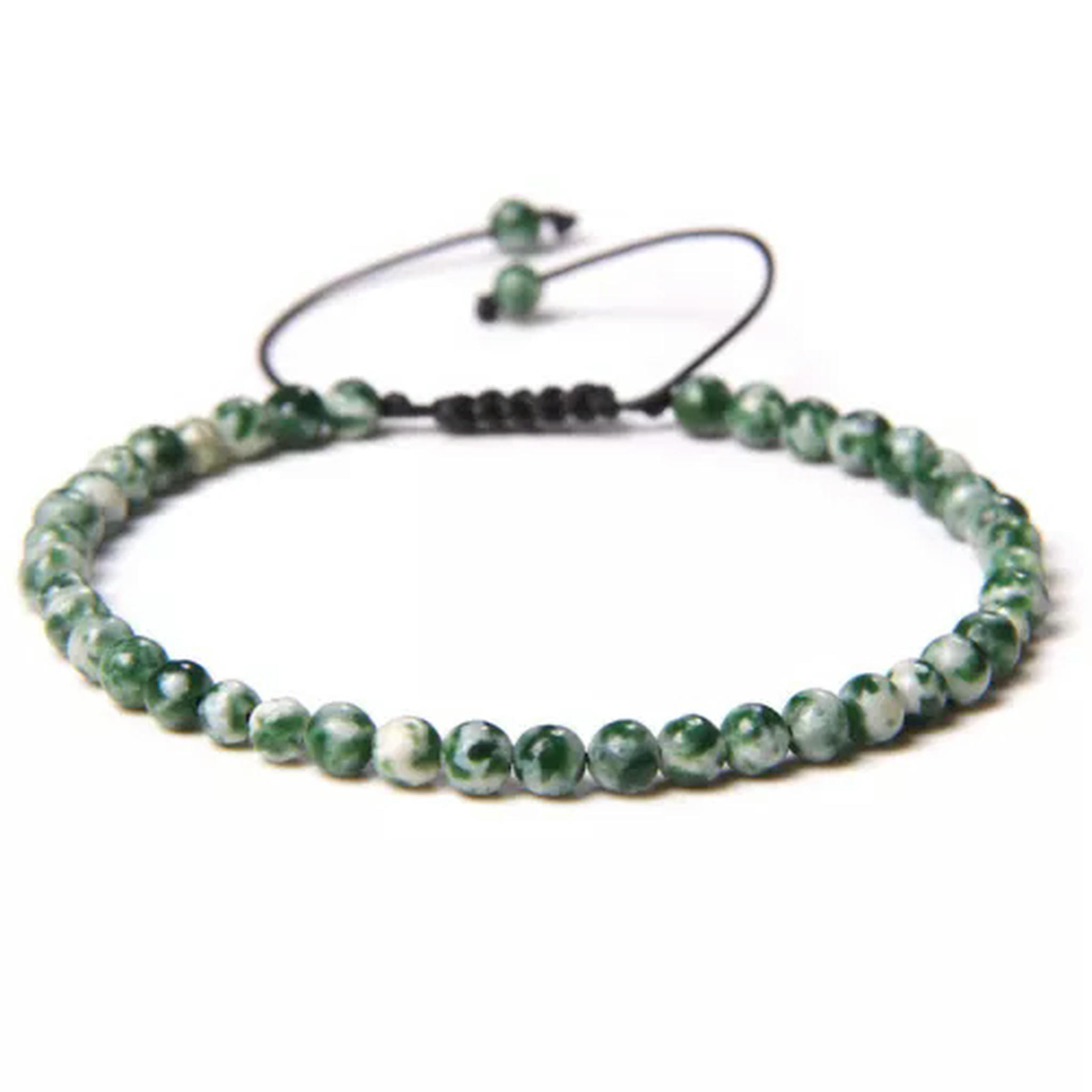 HOOUN Natural Healing Crystal 4mm Braided Rope Stone Bead Bracelet ...