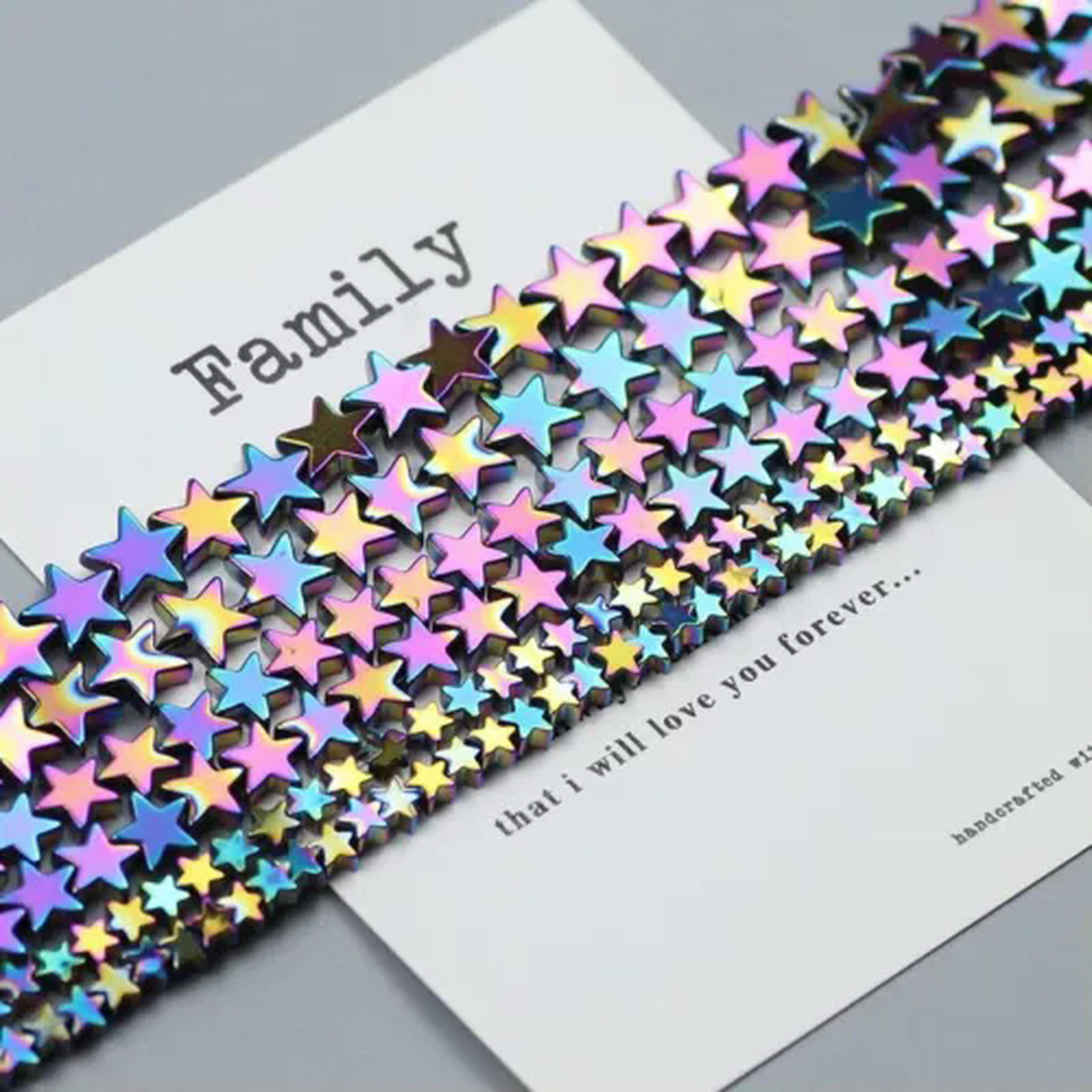 HOOUN Natural Hematite Colourful Pentagram Stars Loose Spacer Beads for ...