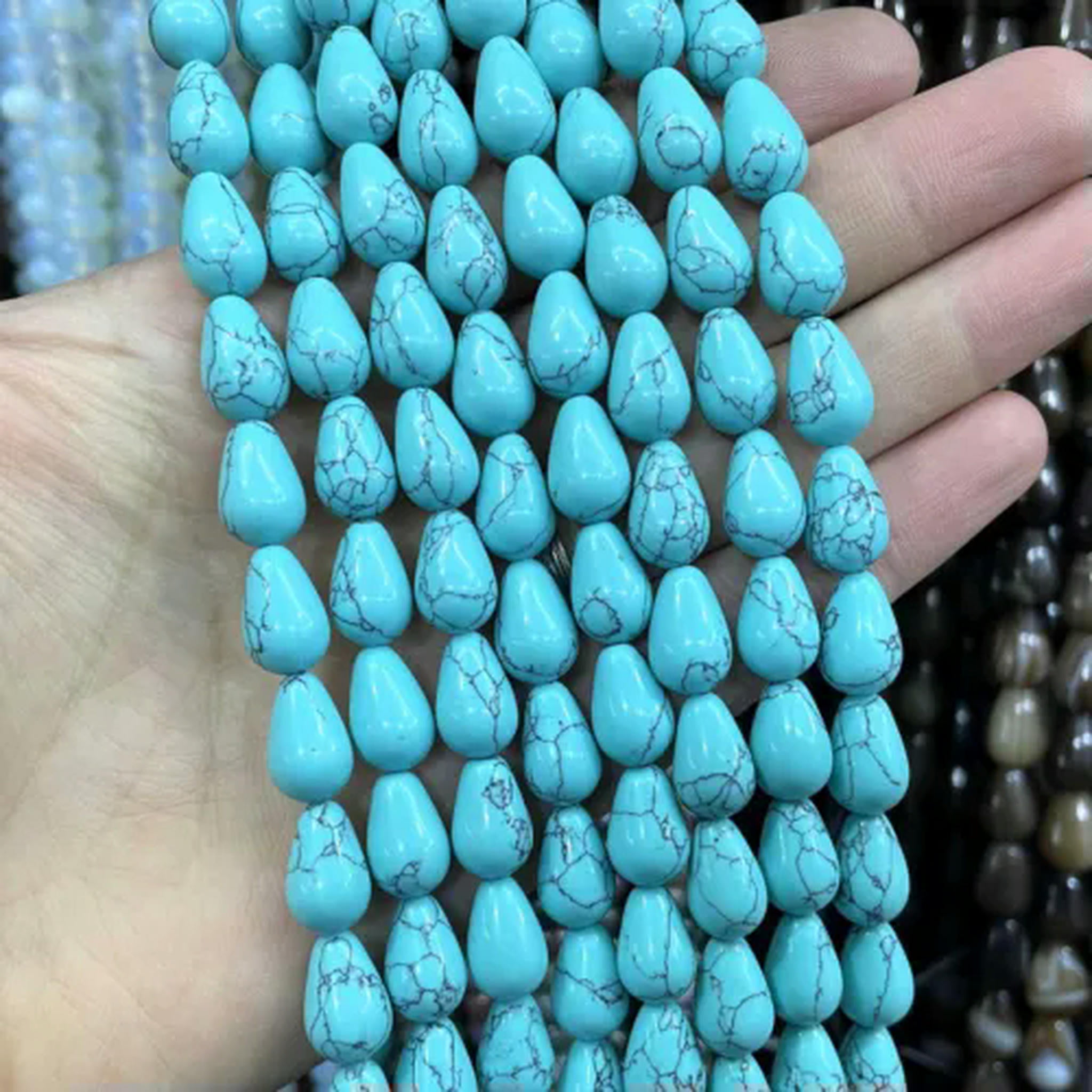 HOOUN Natural Stone Water Drop Agates Quartz Loose Spacer Beads For ...