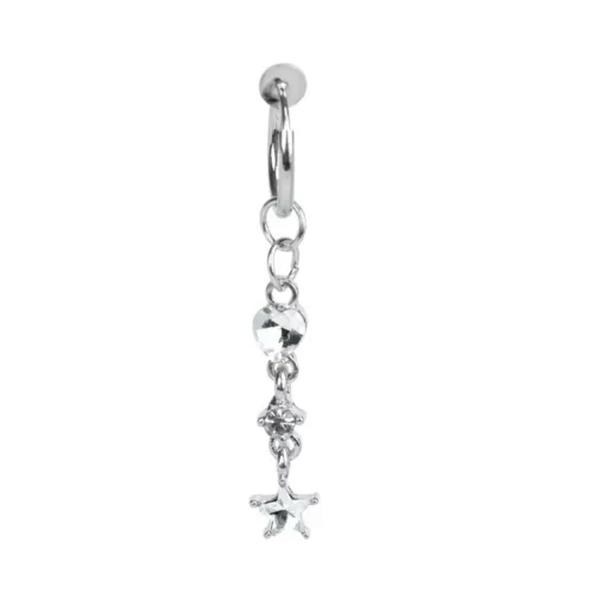 HOOUN New Belly Button Rings Dangle Crystal Rhinestone Navel Bar ...