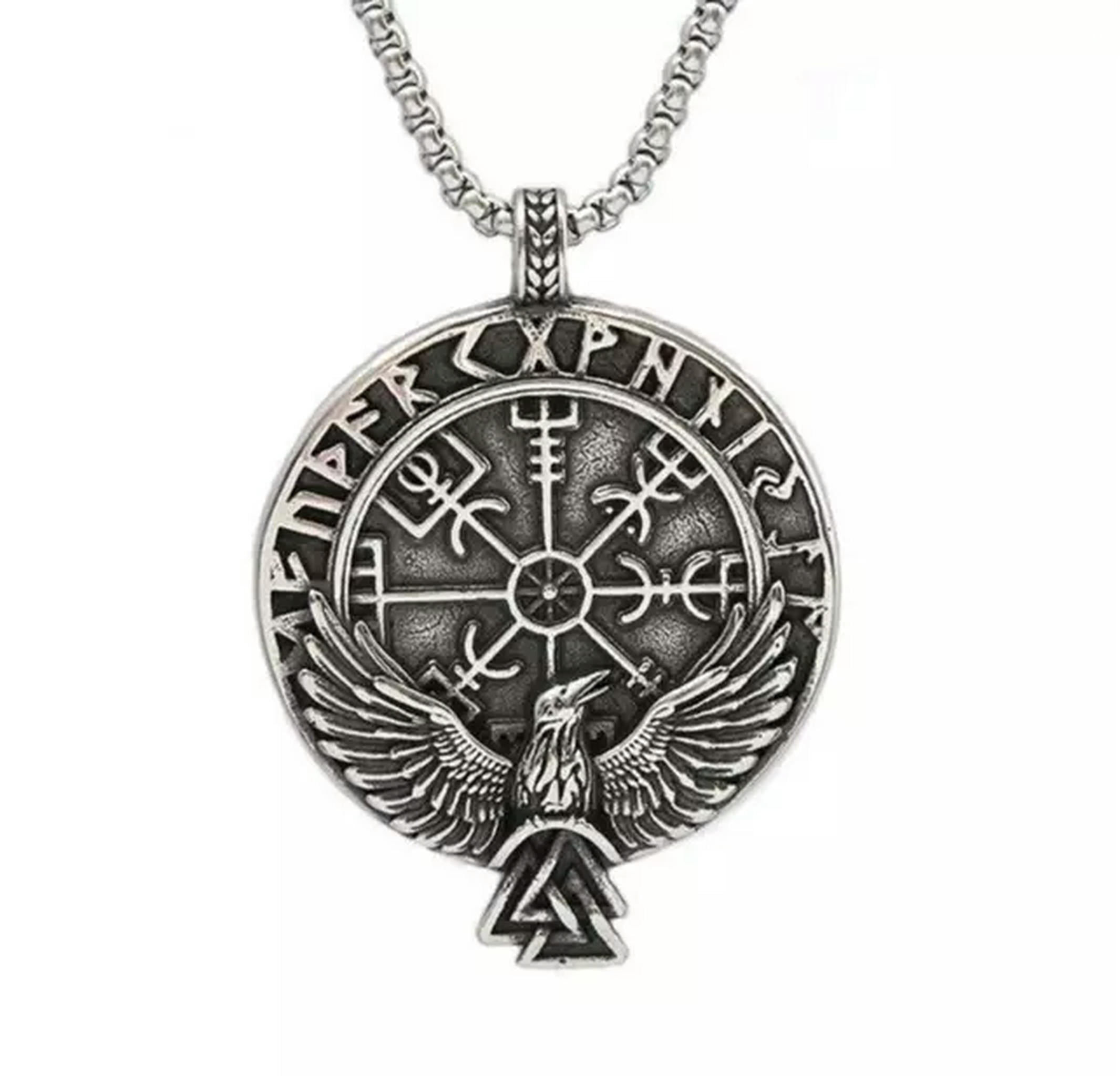 HOOUN Nordic Norse Viking Odin Raven Crow Rune Sigil Sign Pendant ...