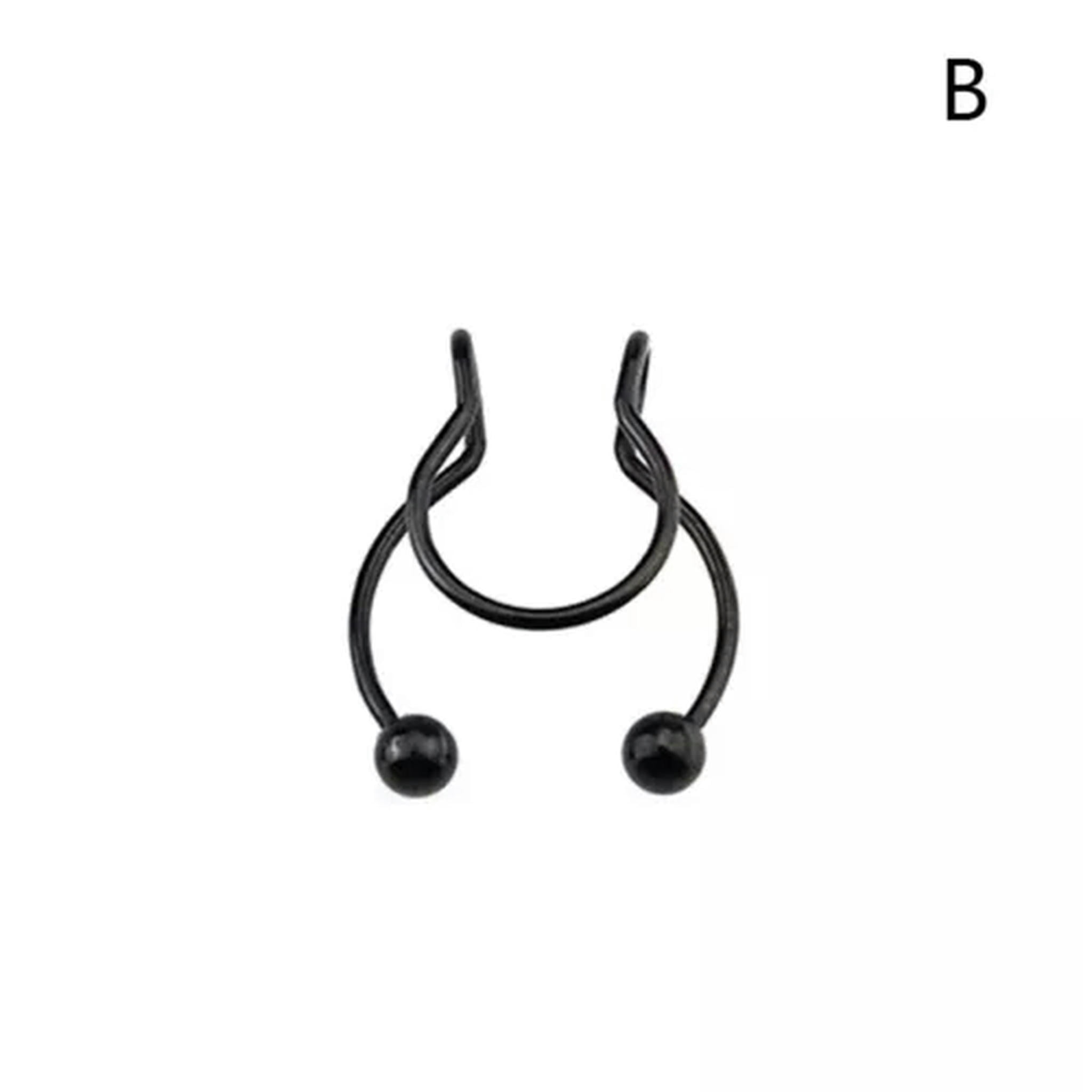 HOOUN Nose Hoop Ring Clicker Jewelry Gem Nose Clip Cuff Non Piercing ...