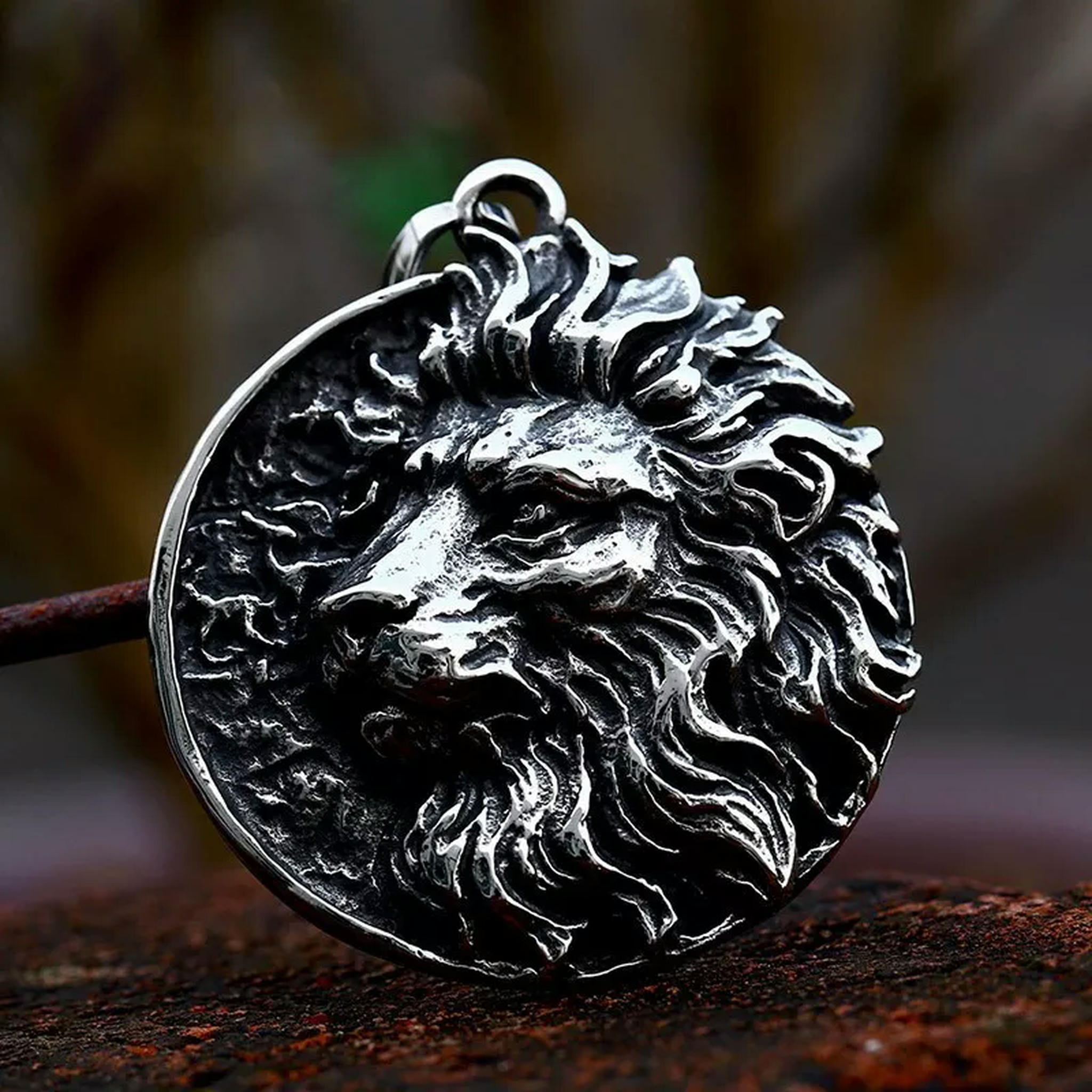 HOOUN Powerful Lion King Pendant Stainless Steel Lion Head Chain ...
