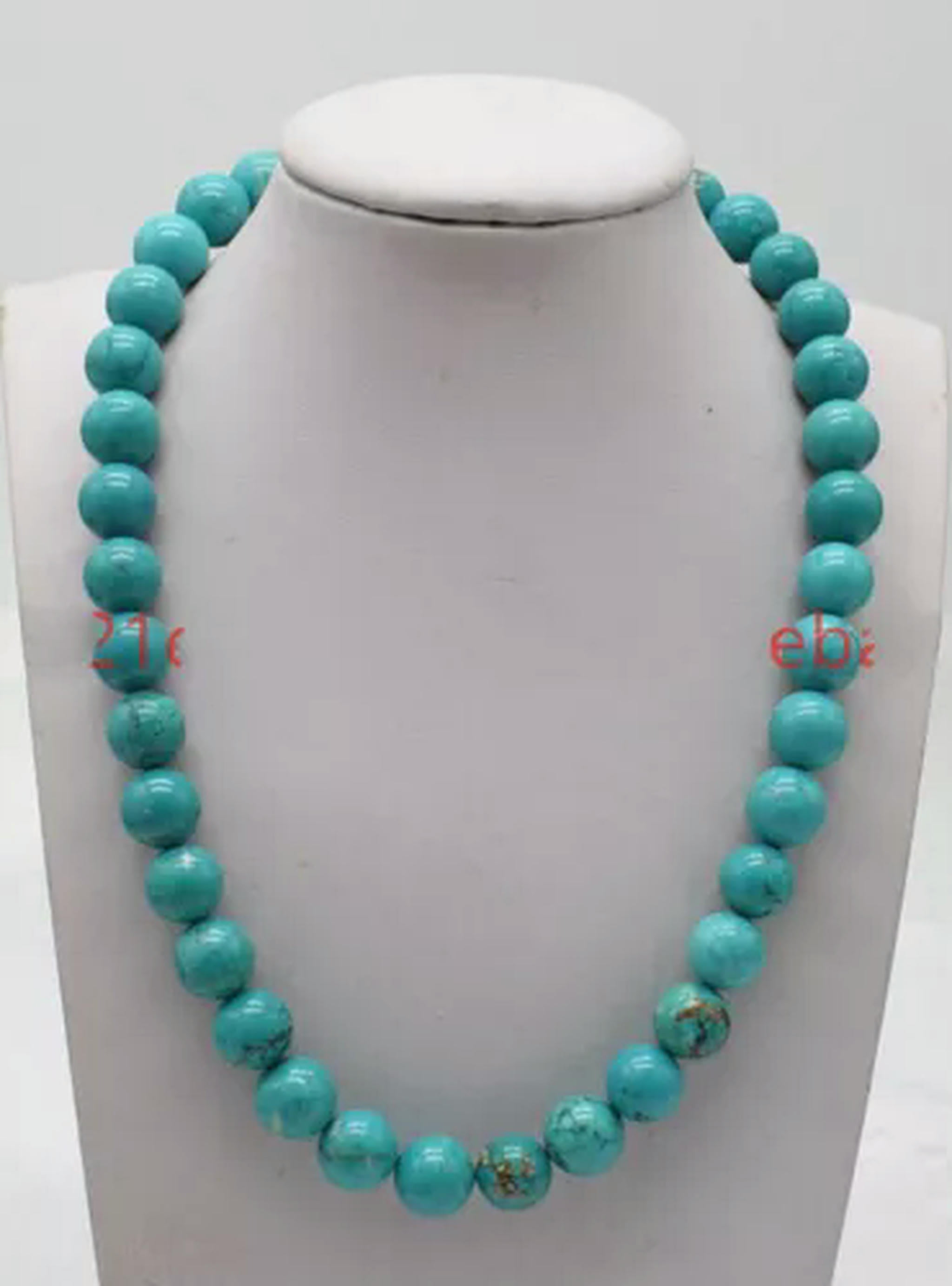 HOOUN Pretty 6/8/10/12mm Natural Multicolor Gemstone Round Beads Necklace 18" AAA+-10mm-Blue ...