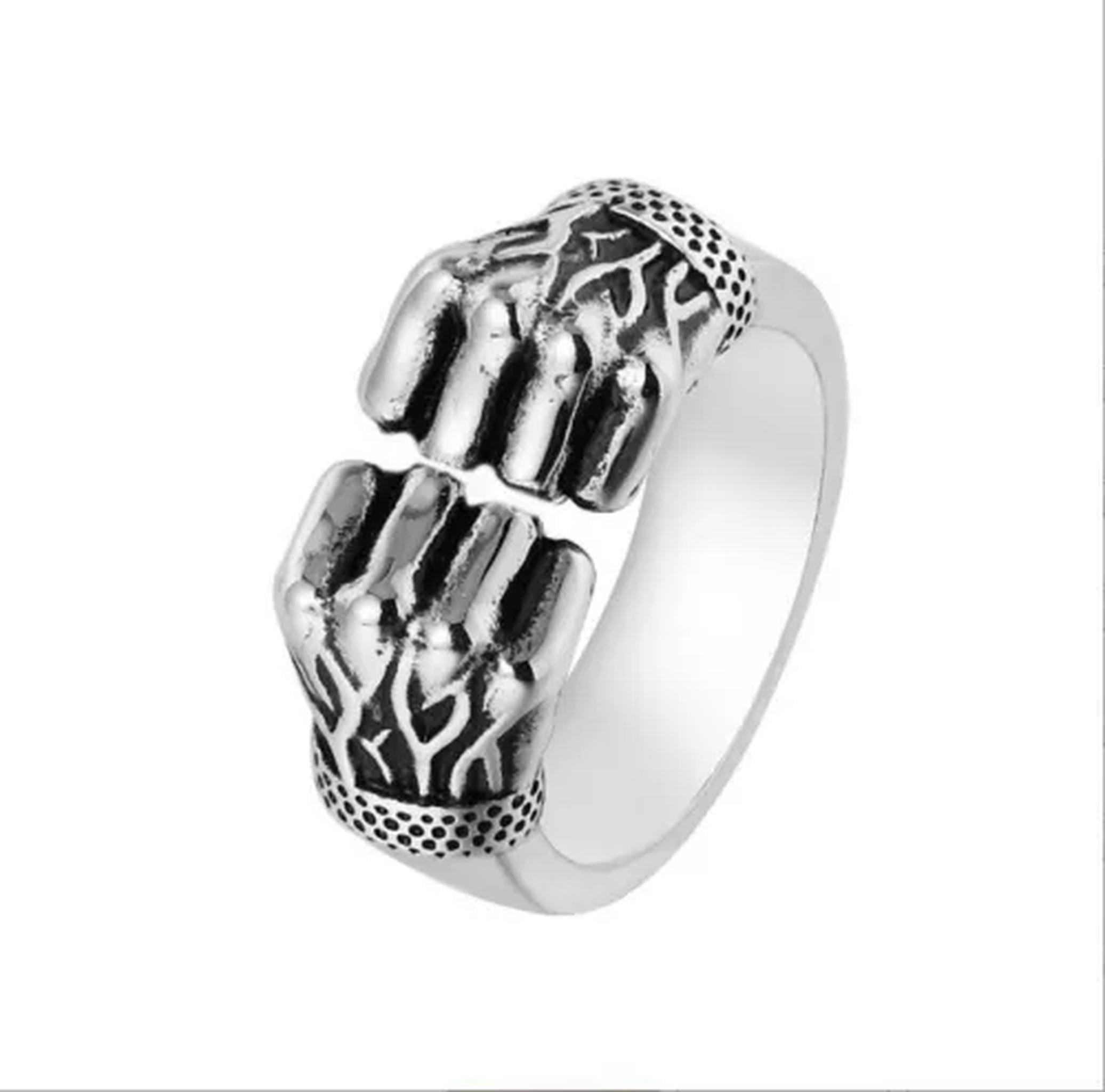 HOOUN Punk Gothic Silver Ghost Claw Skull Knuckle Armour Scary Cosplay ...