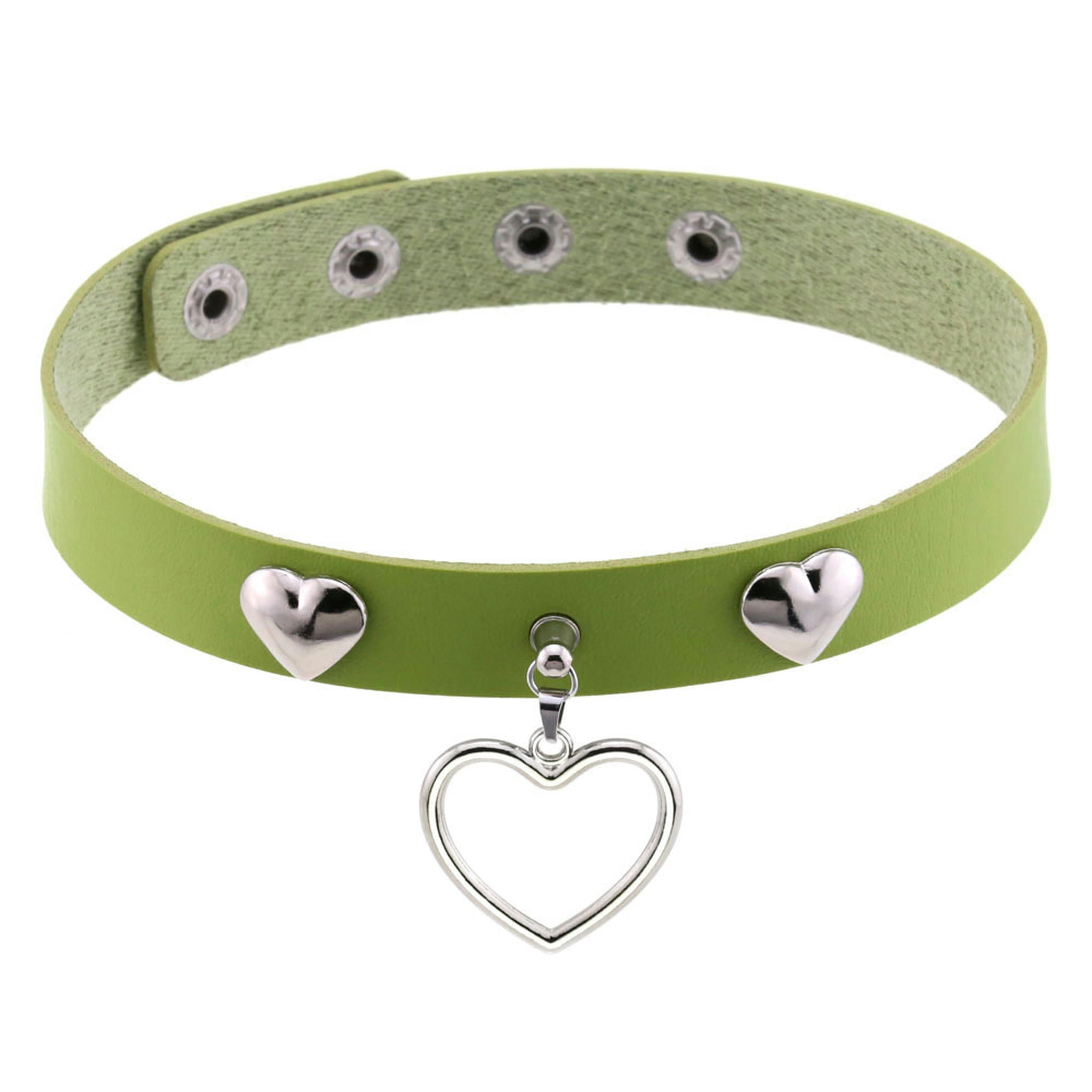 HOOUN Punk Love Heart Rivet Peach Collar Collar Collar Collar Necklace ...
