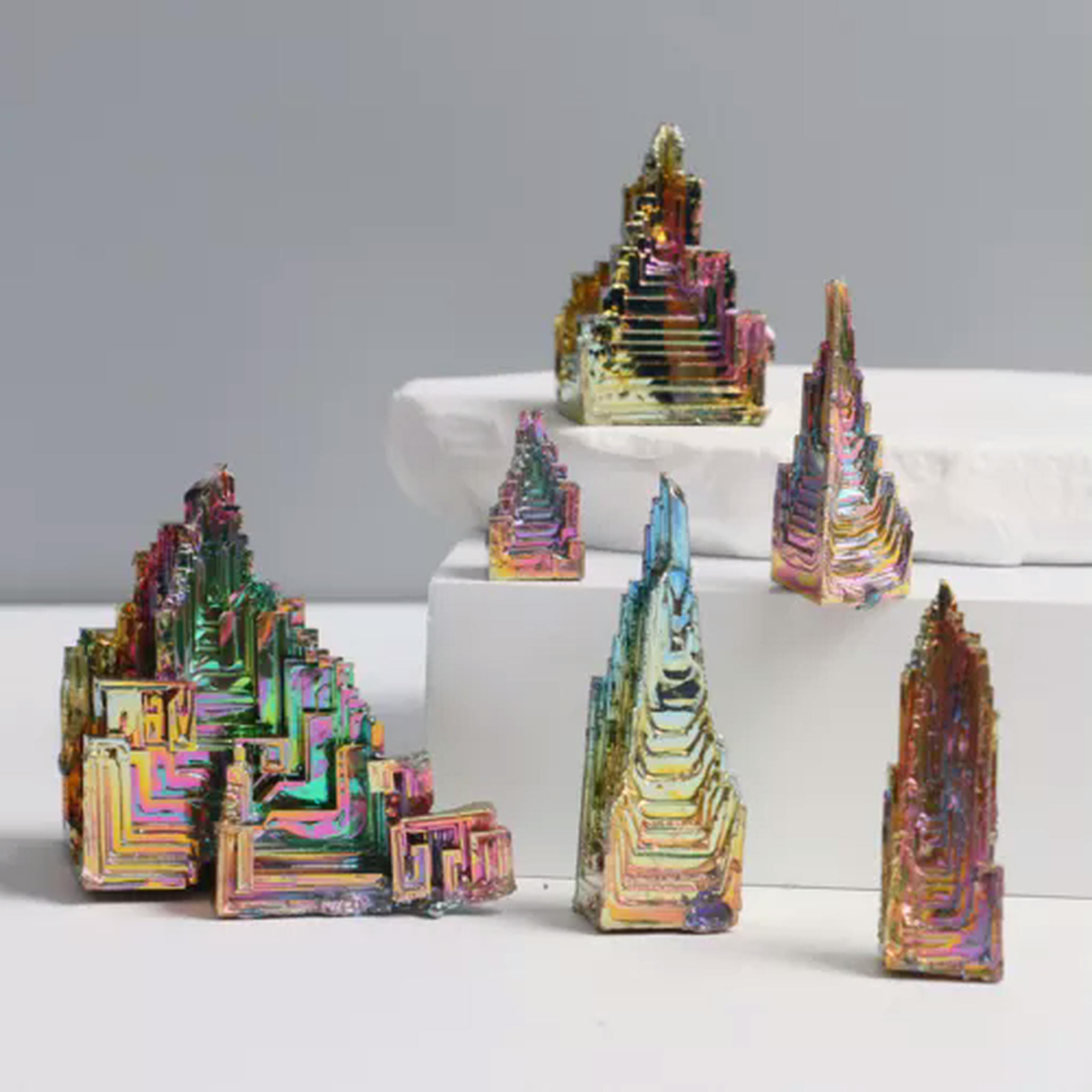 HOOUN Rare Rainbow Titanium Bismuth Specimen Mineral Gem Crystal ...