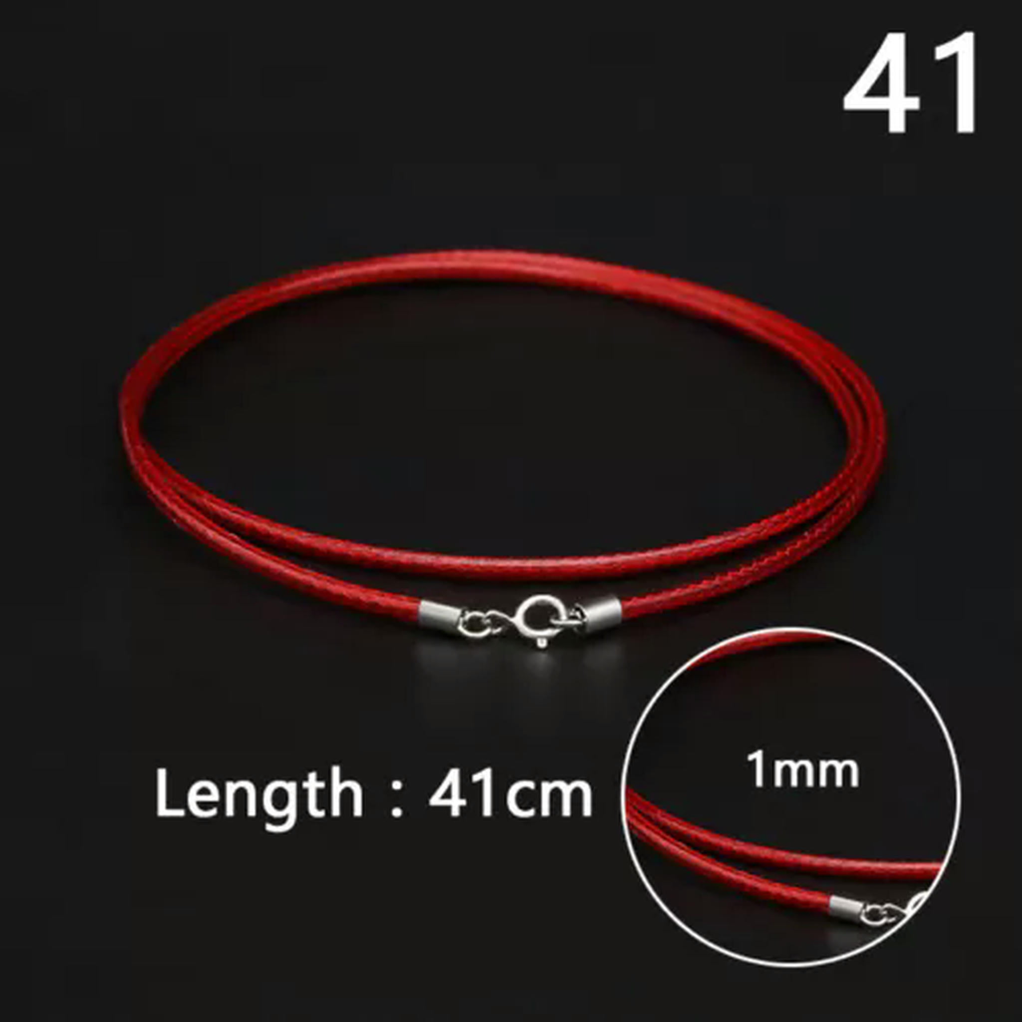 HOOUN Red Black Leather Wax Rope Beading Cord Necklace Chain String Jewelry Making DIY-1mm - Red ...