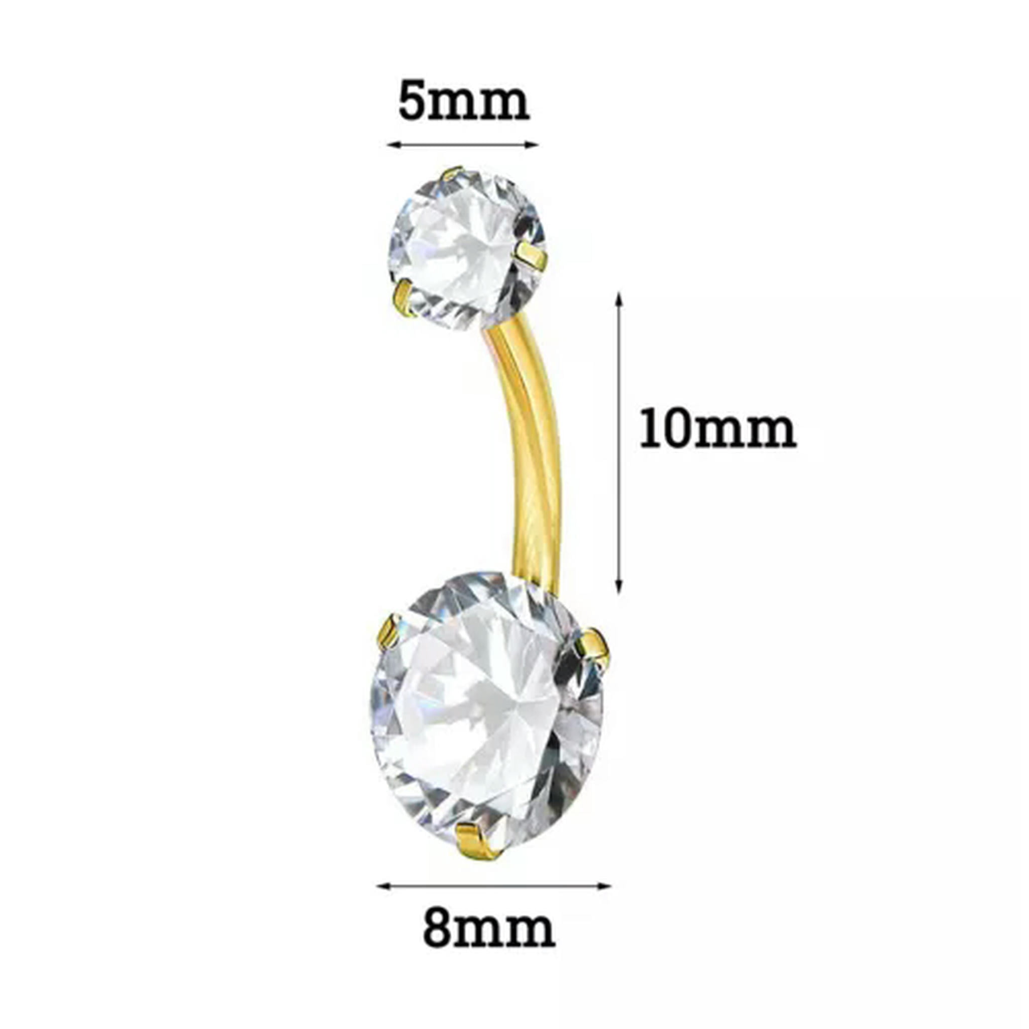 HOOUN Rings Double Round Surgical Button Jewelry Piercing Belly Steel ...