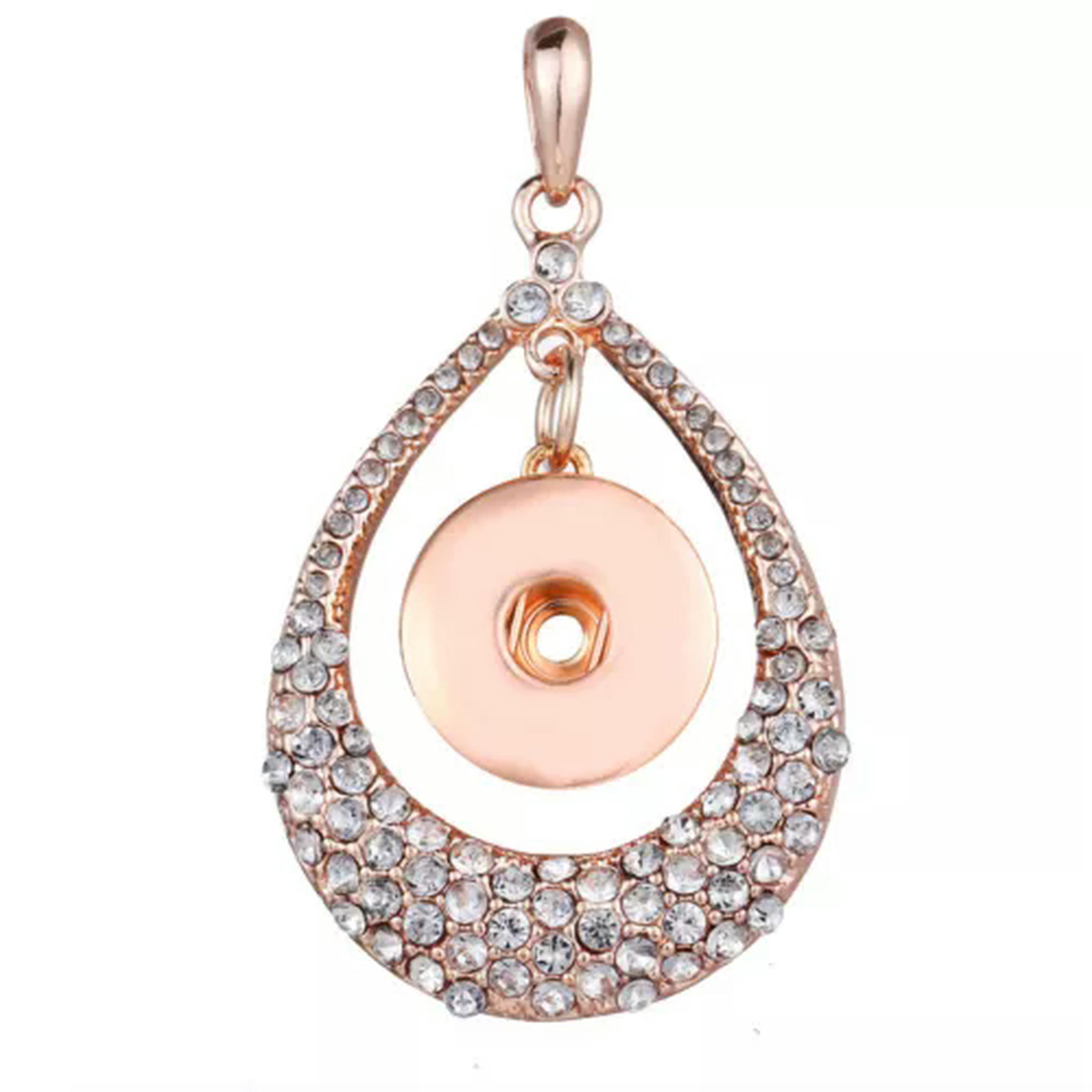 HOOUN Rose Gold Drill Snap Pendant Keychain Fit 18mm Snap Button ...
