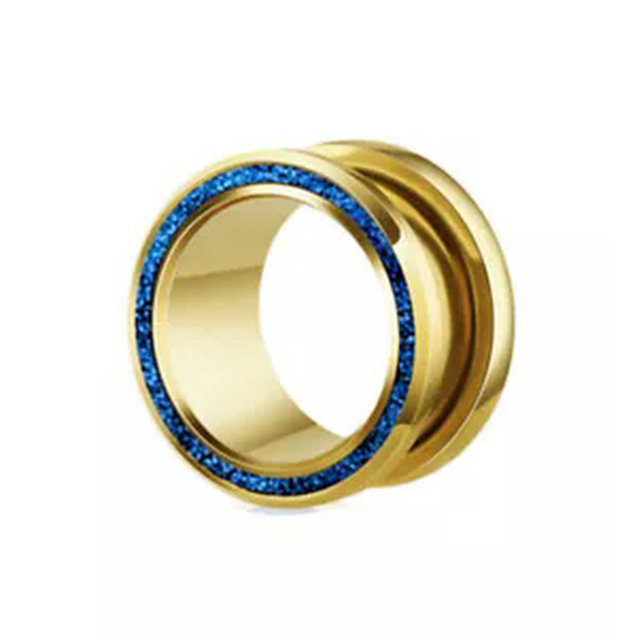 HOOUN Screw Stainless Steel Ear Gauges Flesh Tunnels Plugs Stretchers Expander 6-16mm-gold-6mm ...