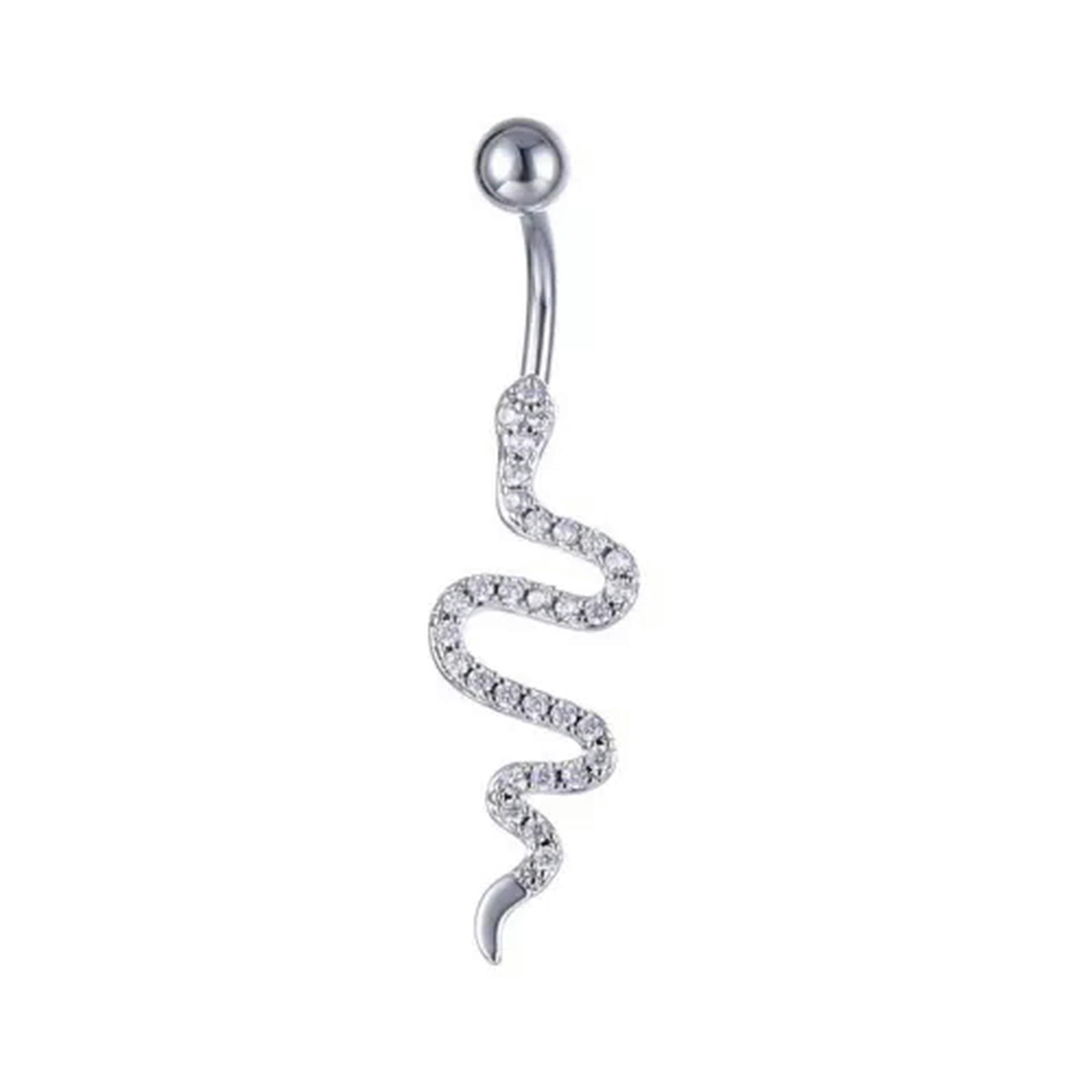 HOOUN Snake Pigeon Belly Button Bar Barbell Dangle Body Piercing Navel ...