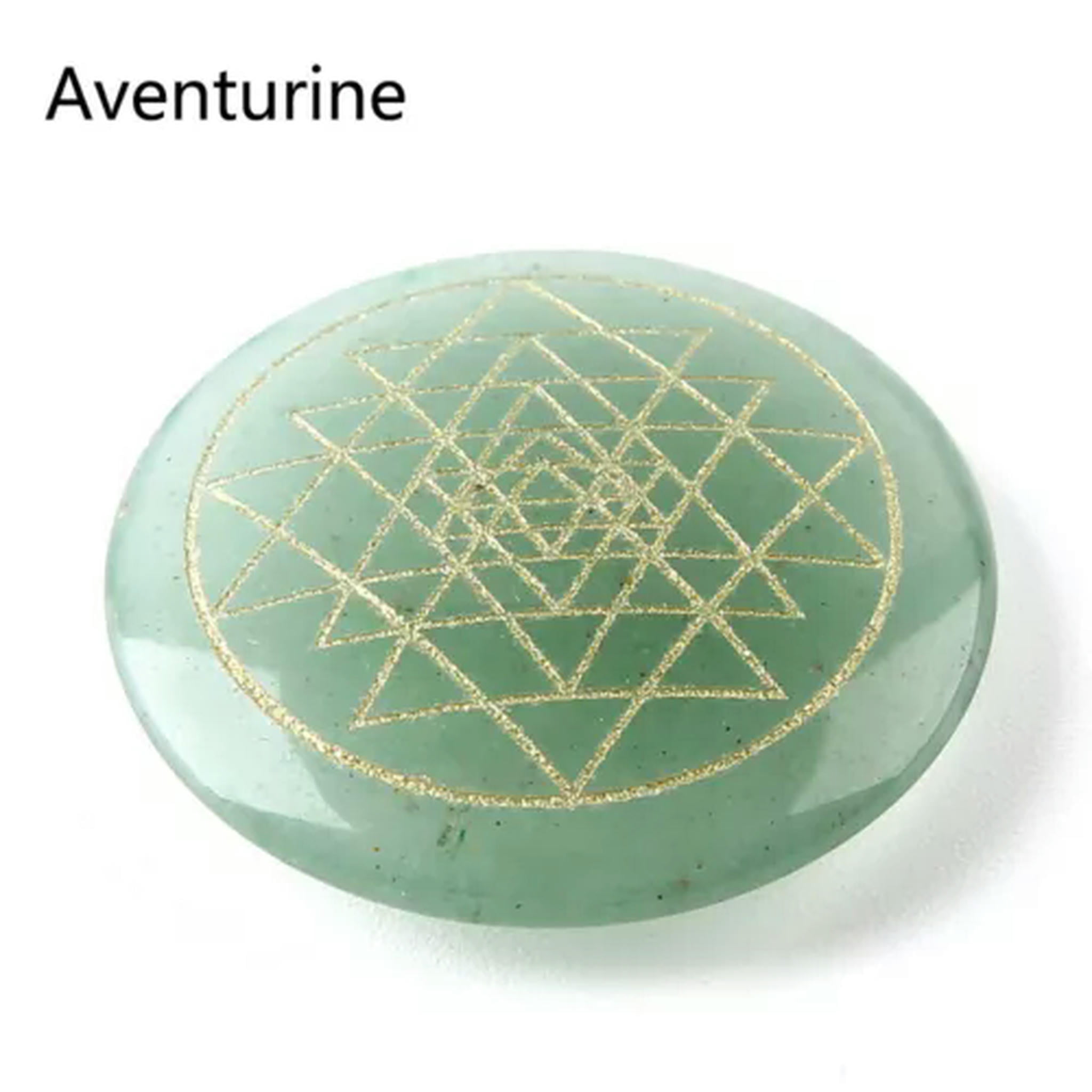 HOOUN Sri Yantra Round Stone Natural Crystal Chakra Quartz Sacred ...