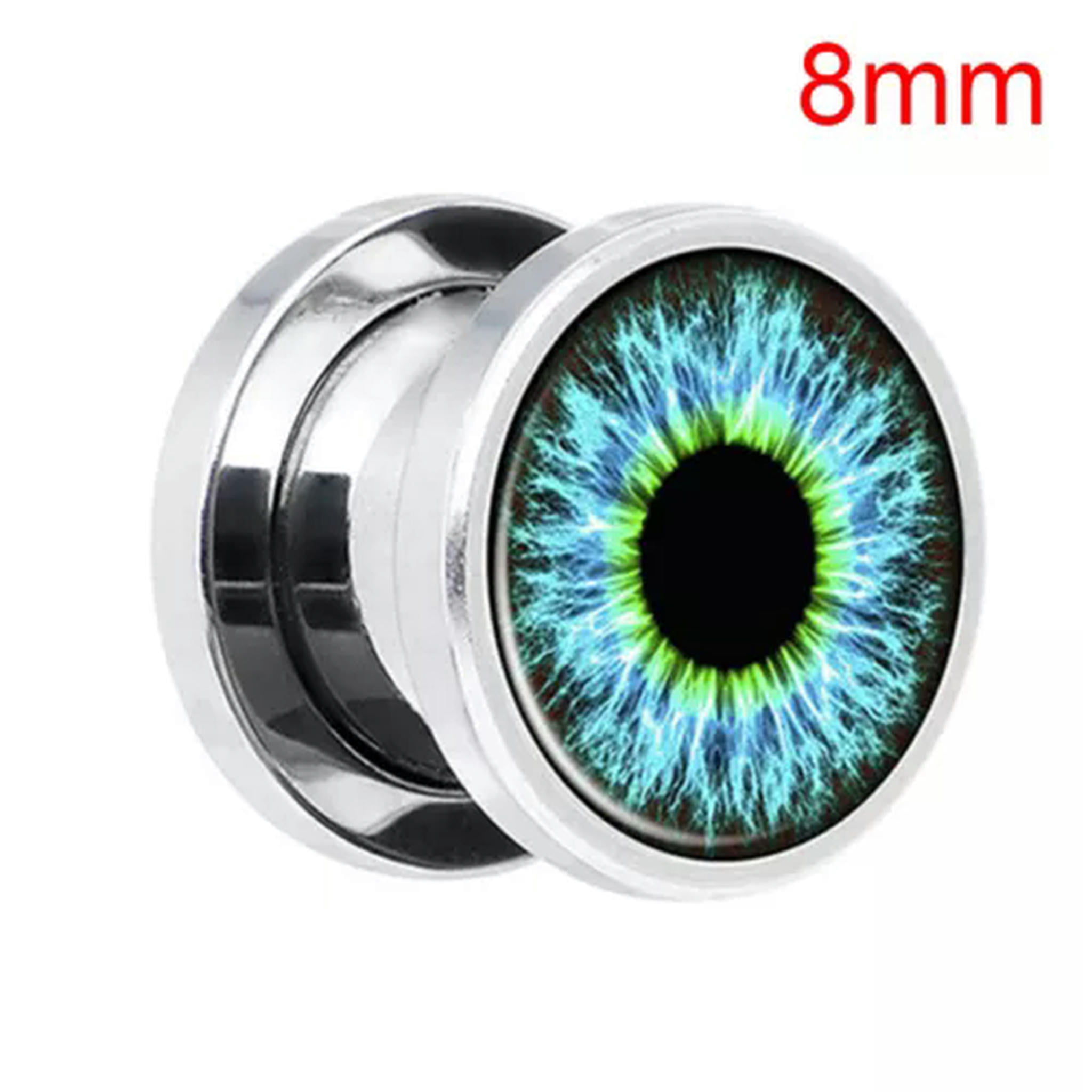 HOOUN Stainless Steel Blue Eyes Ear Plug Tunnel Earring Gauges ...