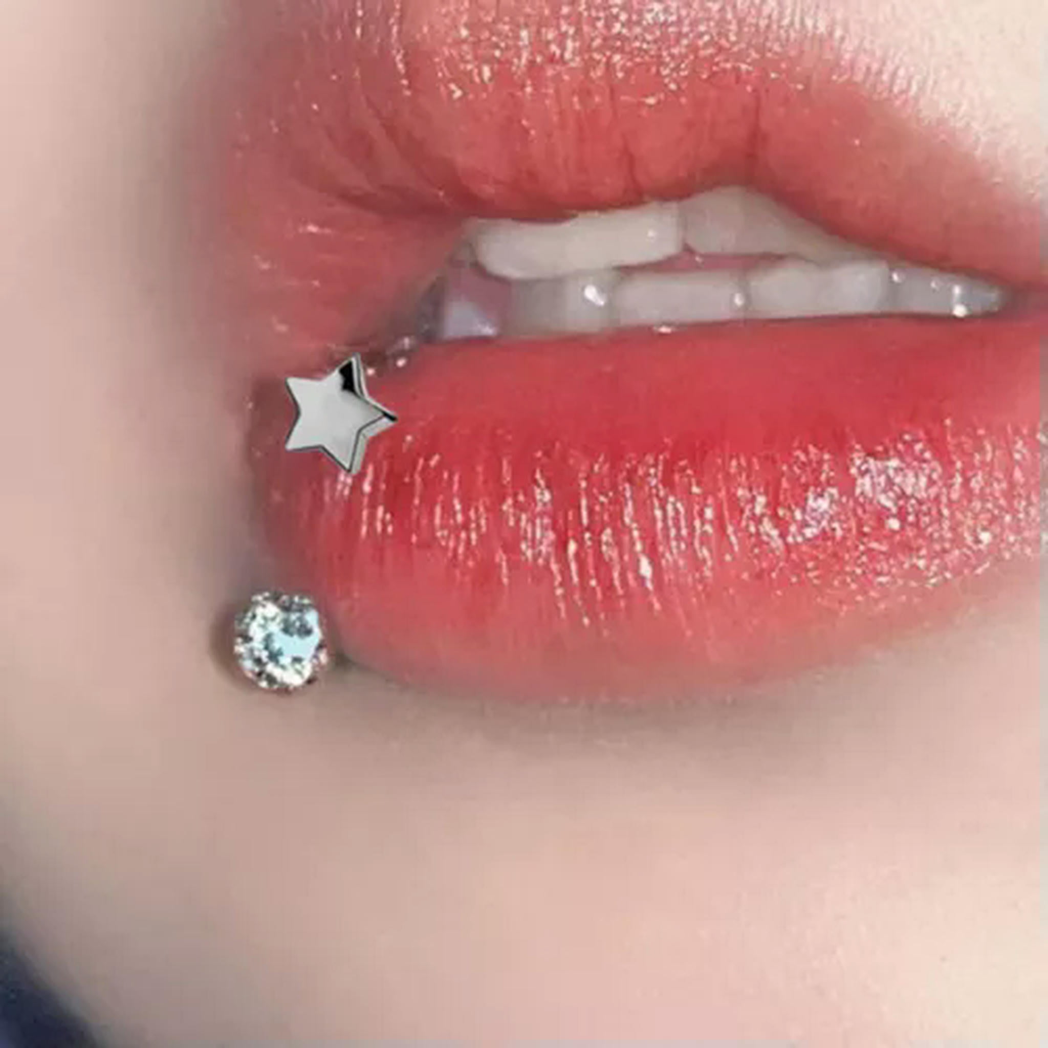 HOOUN Stainless Steel Septum Lip Cartilage Tragus Ring Fashion Crystal ...