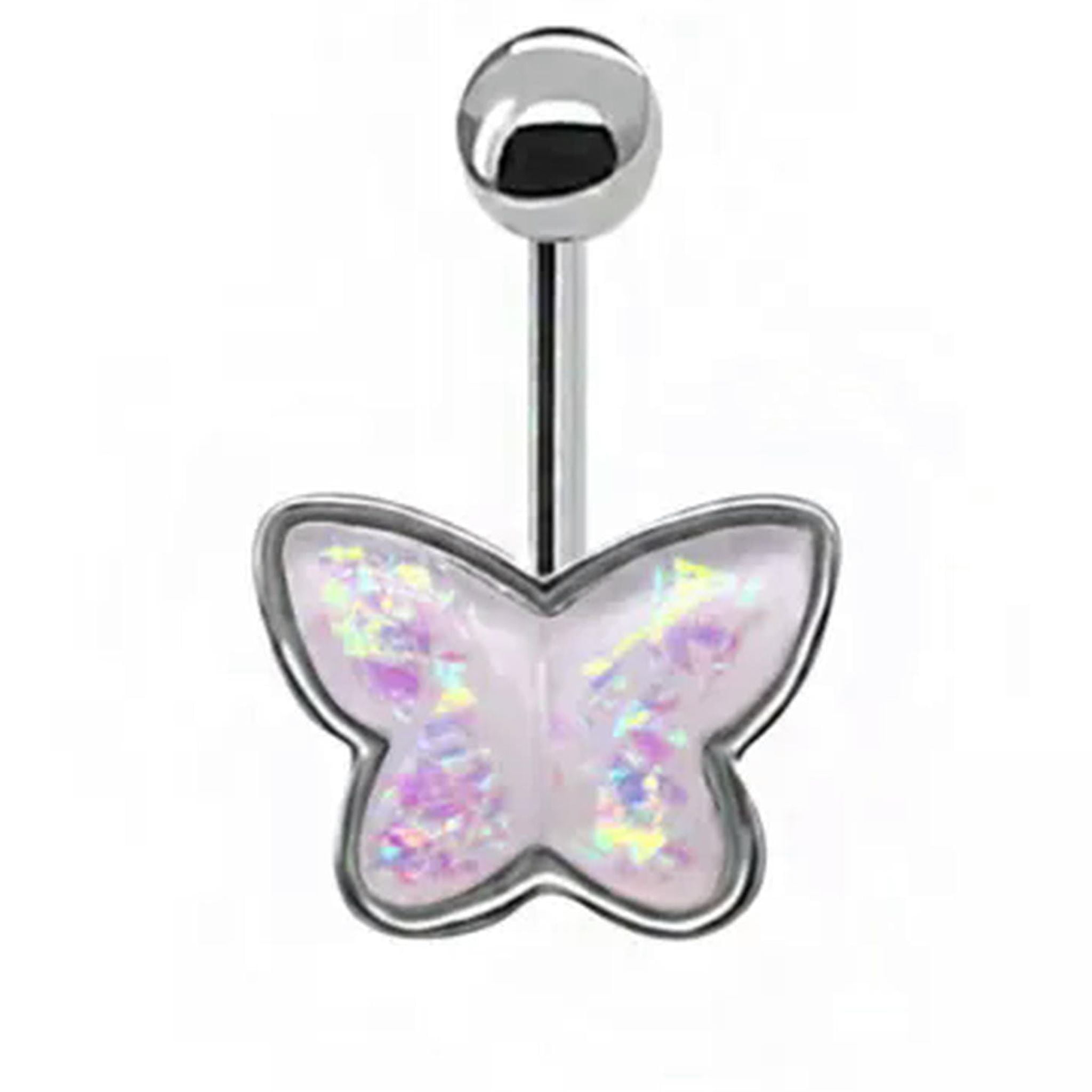 HOOUN Sweet Butterfly Open Belly Button Ring Fashion Rhinestone ...