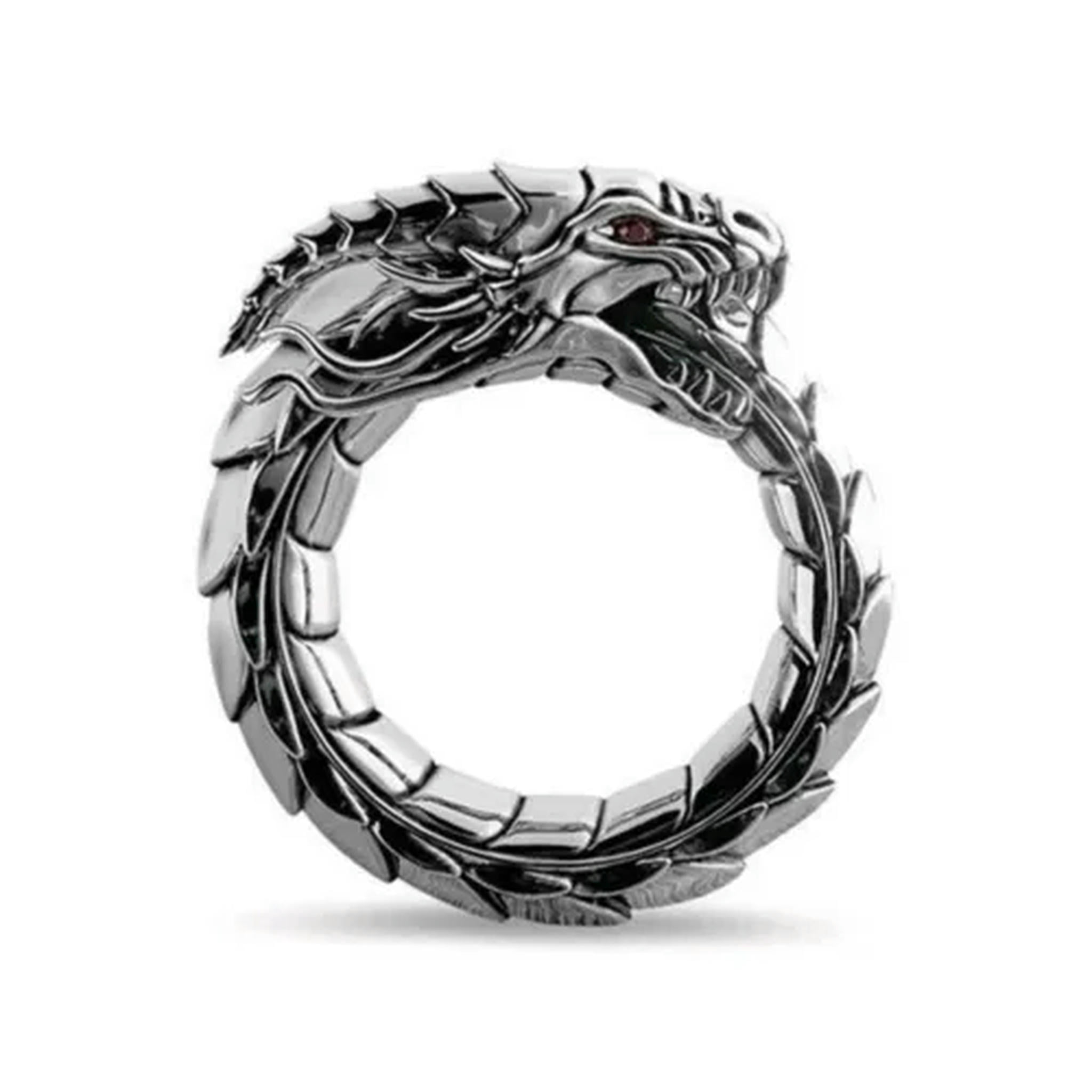 HOOUN Viking Dragon Scales Ring Punk Men Women Dragon Rings Animal ...