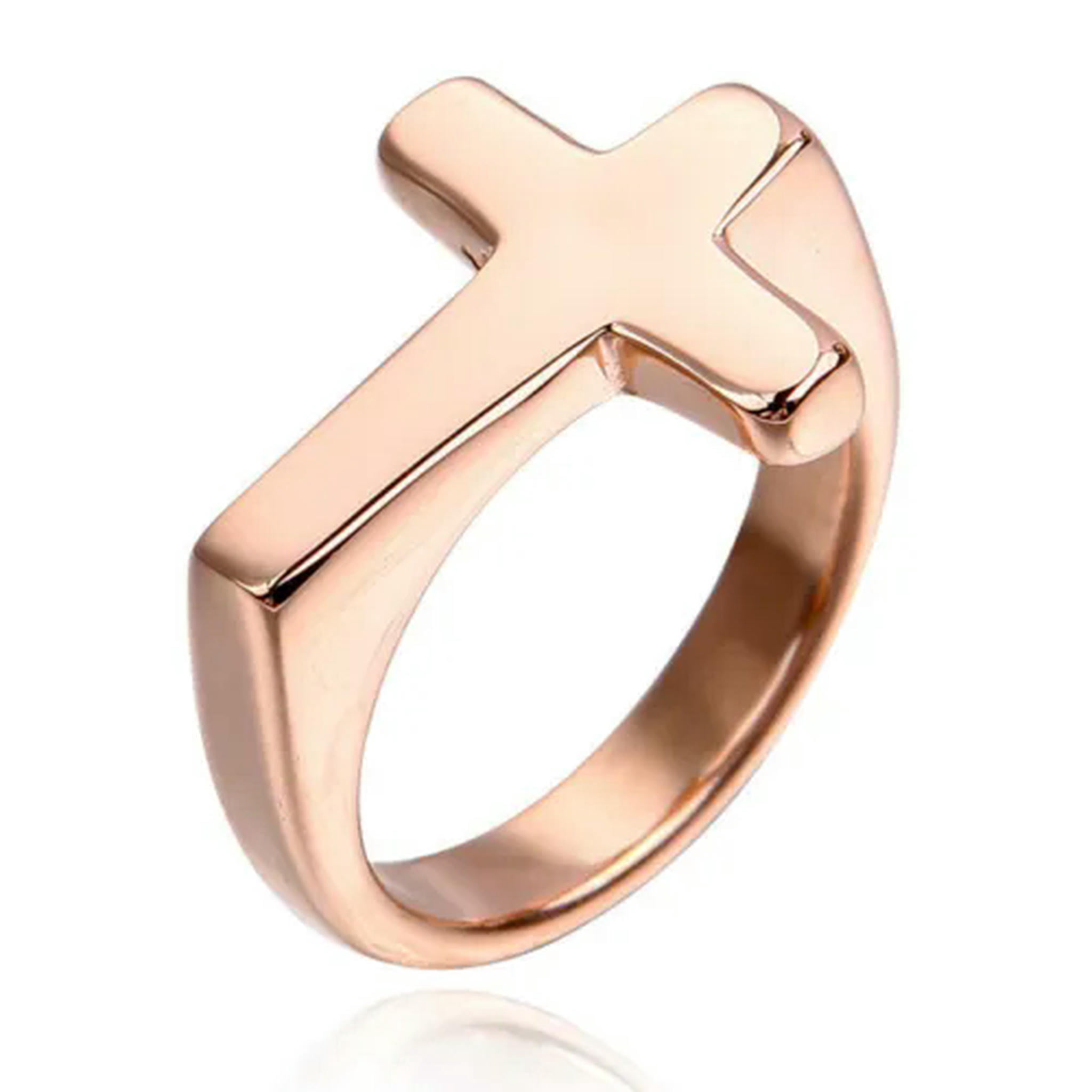 HOOUN Vintage Classic Jesus Cross Ring Stainless Steel Men Women ...