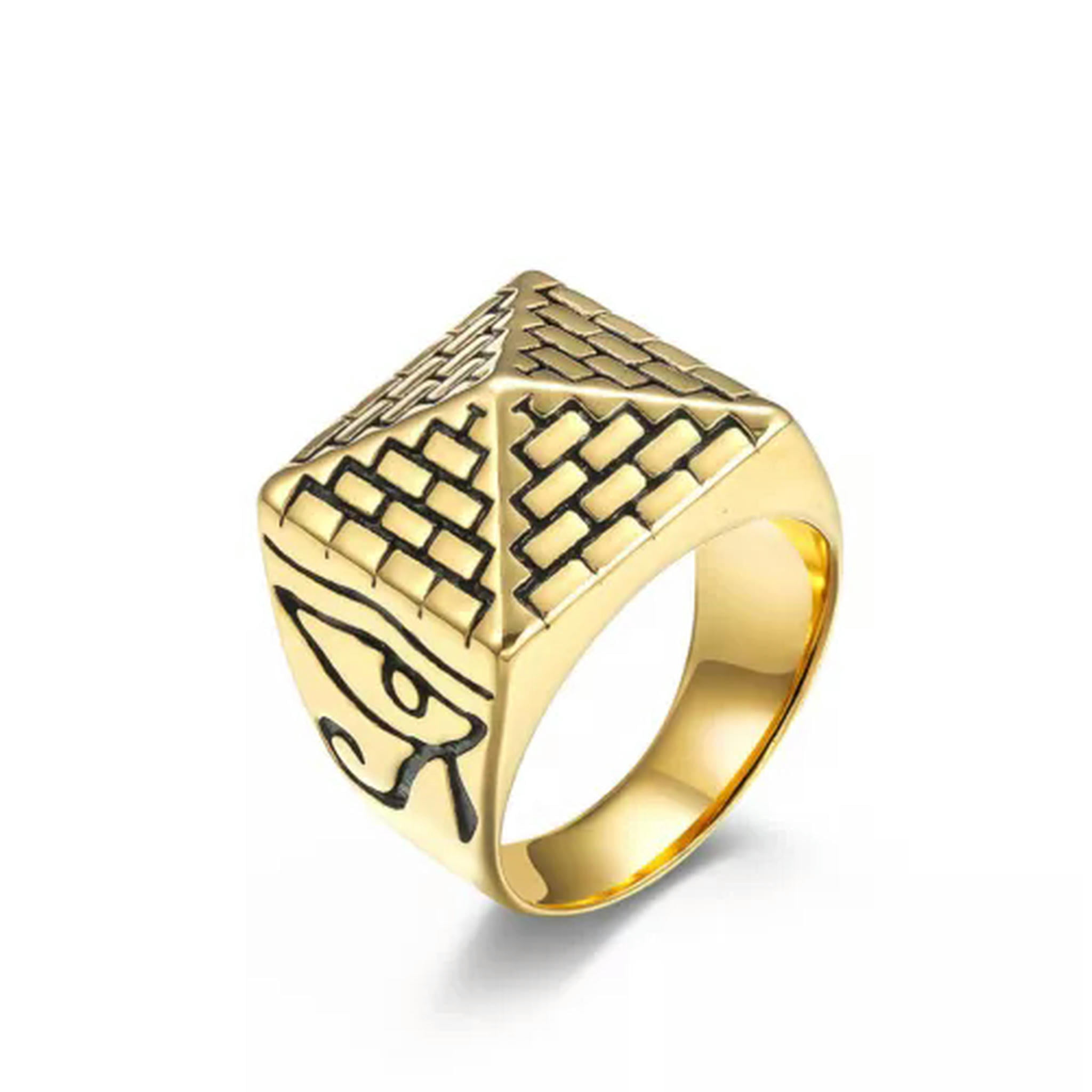 HOOUN Vintage Egyptian The Eye of Horus Ring Stainless Steel Masonic ...