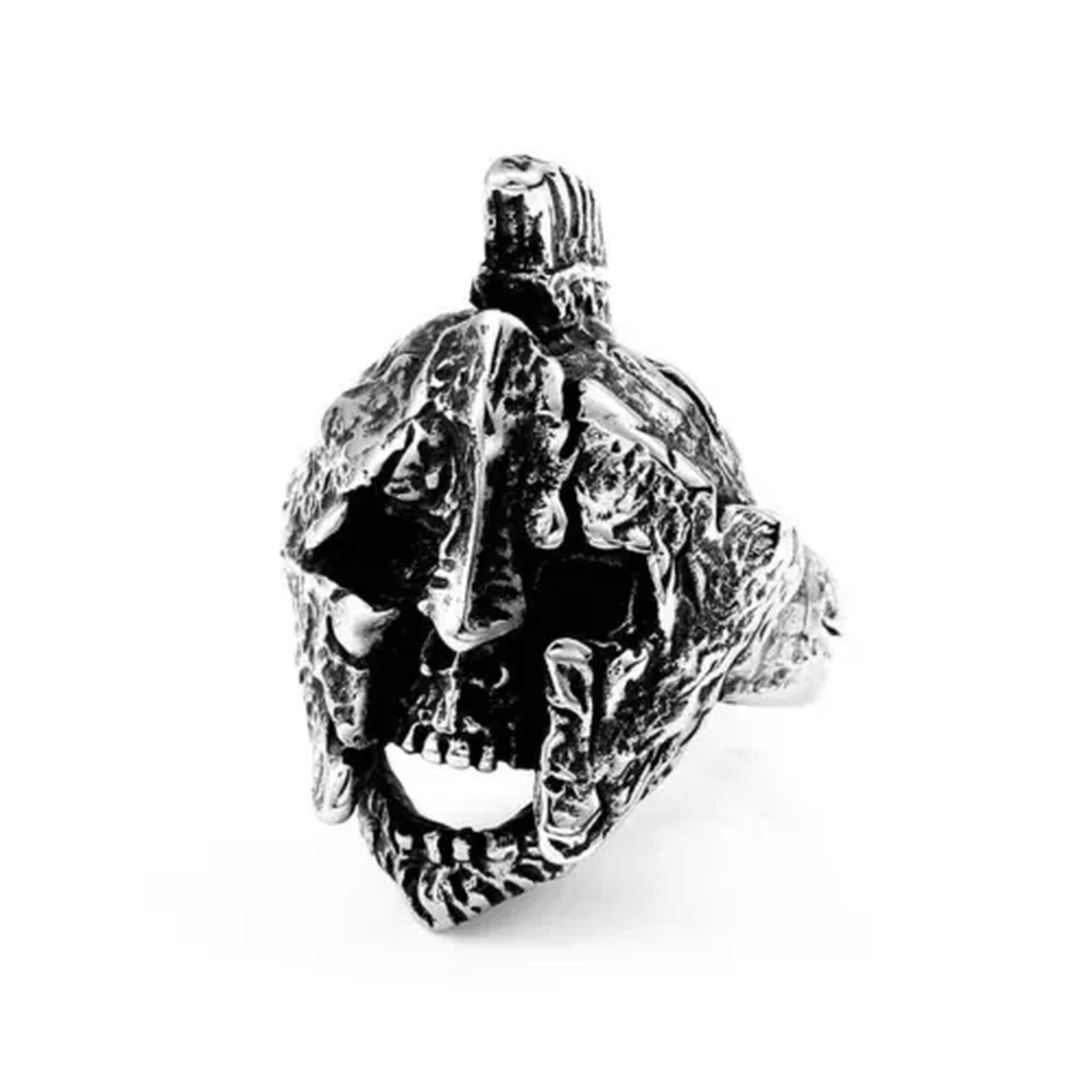 HOOUN Vintage Spartan Mask Skull Ring Stainless Steel Gothic Helmet ...