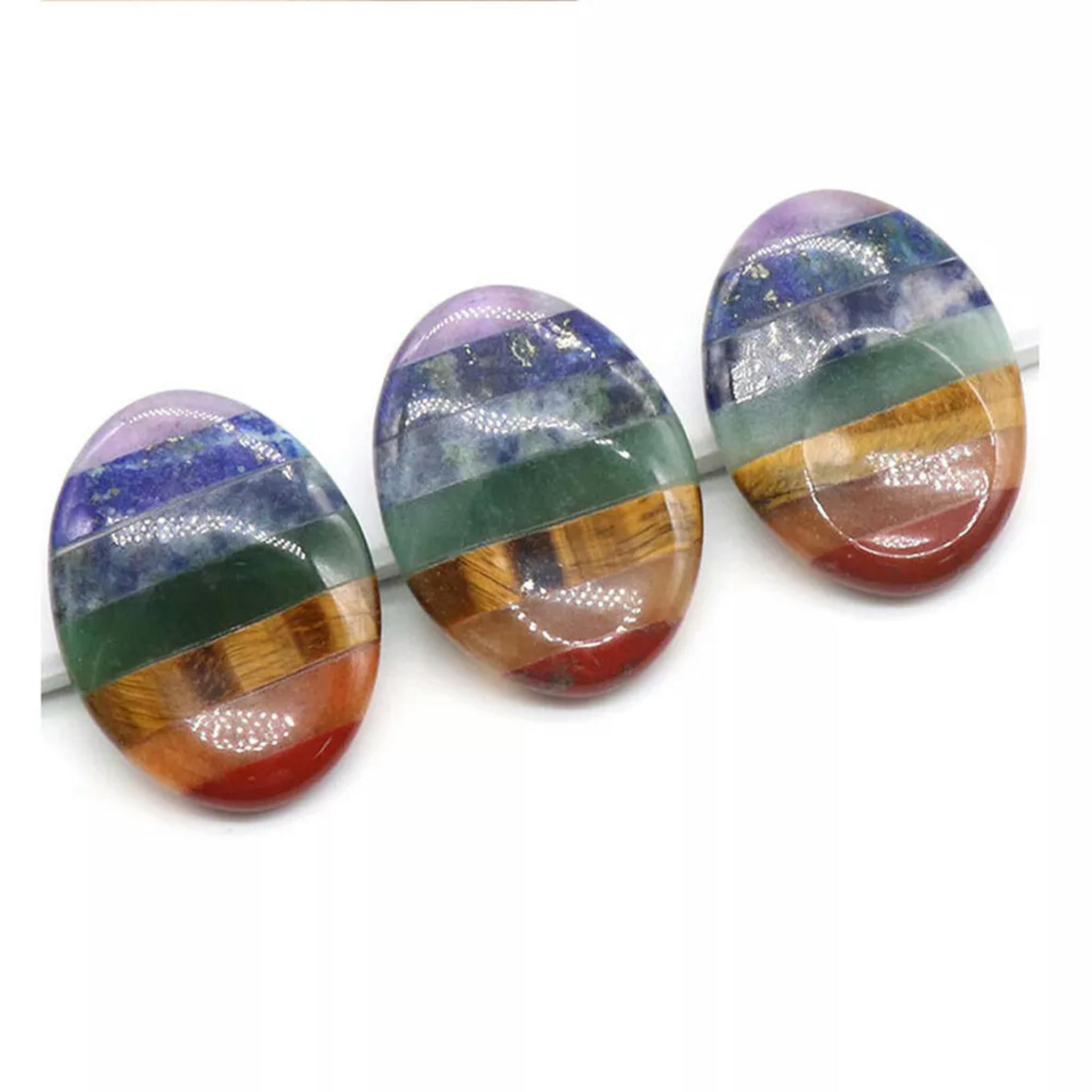 HOOUN Worry 7 Chakra Thumb Stone Crystal Palm Anxiety Healing Reiki ...