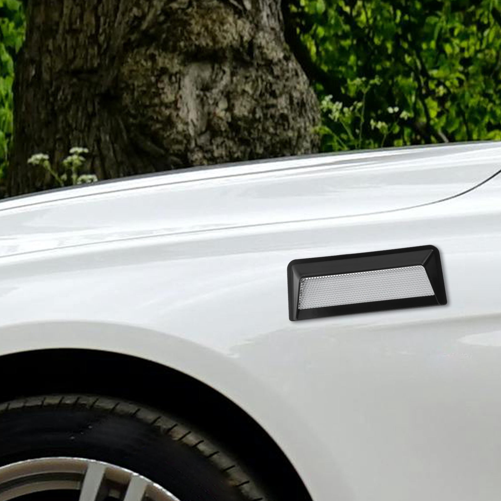 HOOWIFFY 1Pair Black Car Air Vent Grille Sticker Durable ABS Material ...