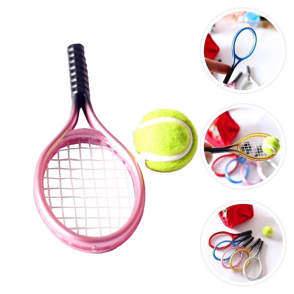 HOOWIFFY 1 Set Tennis Racket Child Mini Design Mini House Accessory ...