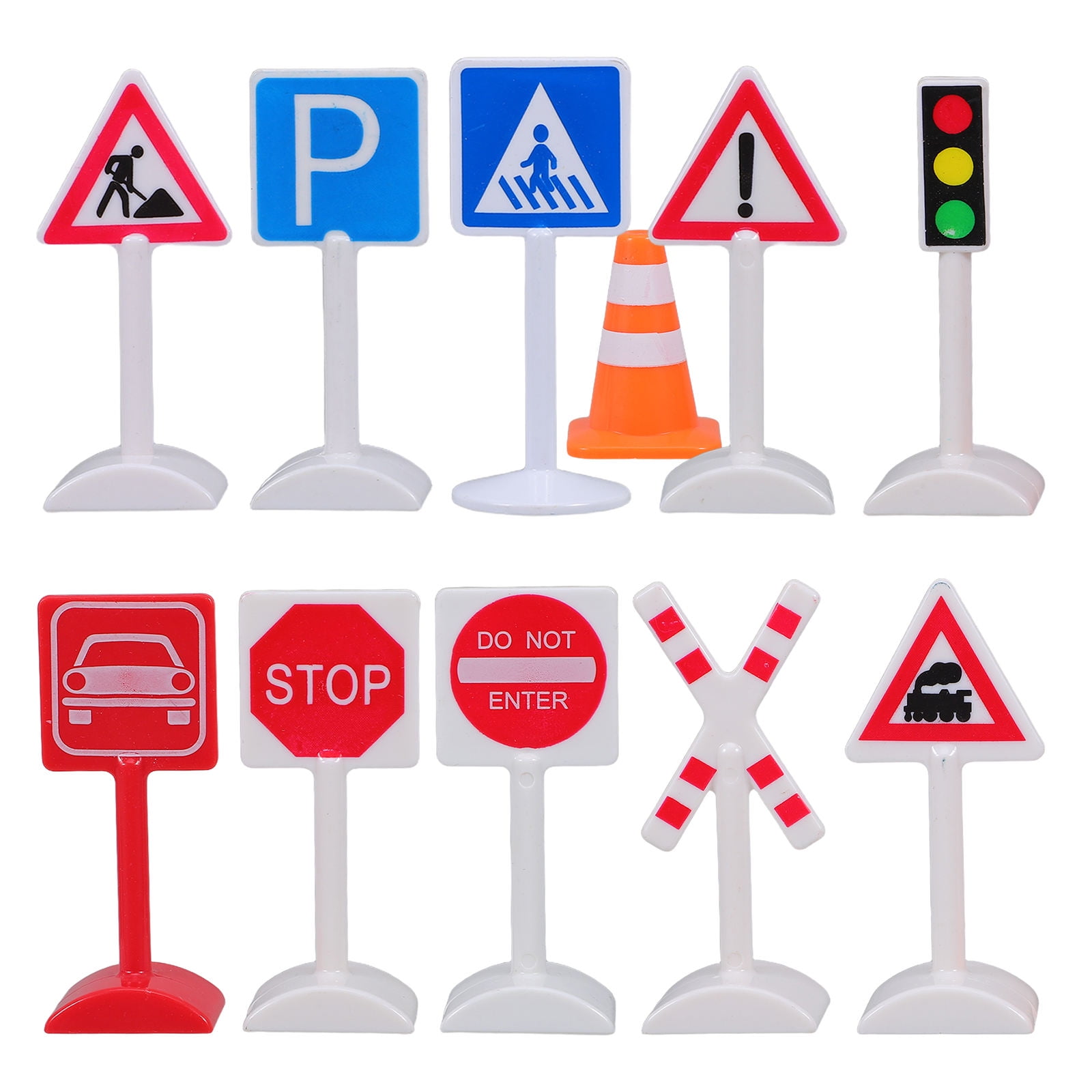 HOOWIFFY 1 Set Traffic Simulation Mini Traffic Signs ABS Assorted Color ...