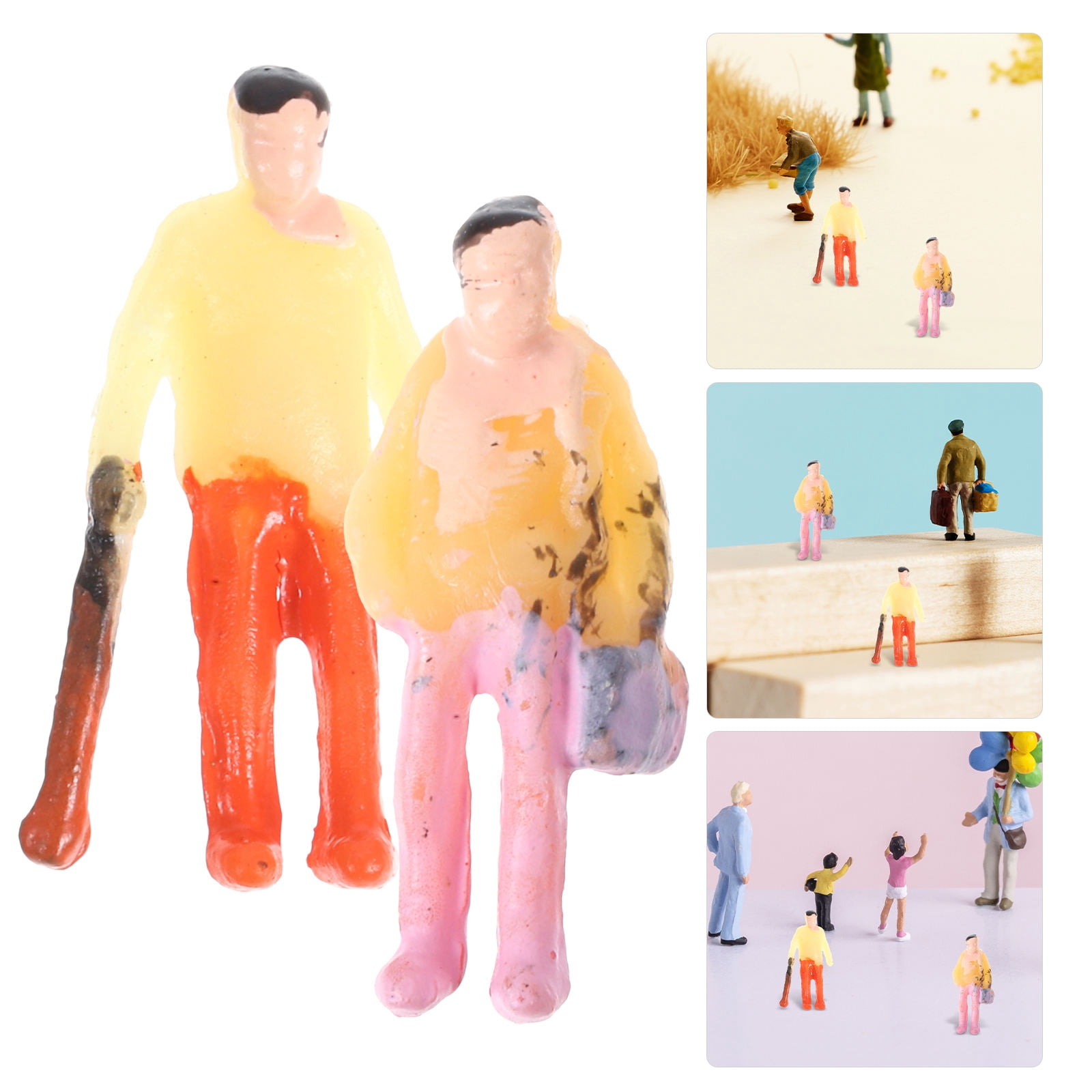 HOOWIFFY 100Pcs Miniatures Figurines Assorted Color for Model Building ...