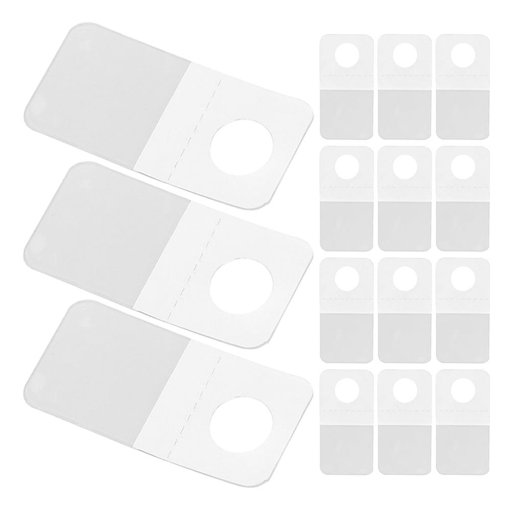 HOOWIFFY 100Set Self Adhesive Transparent Hanging Tabs with Round Hole ...