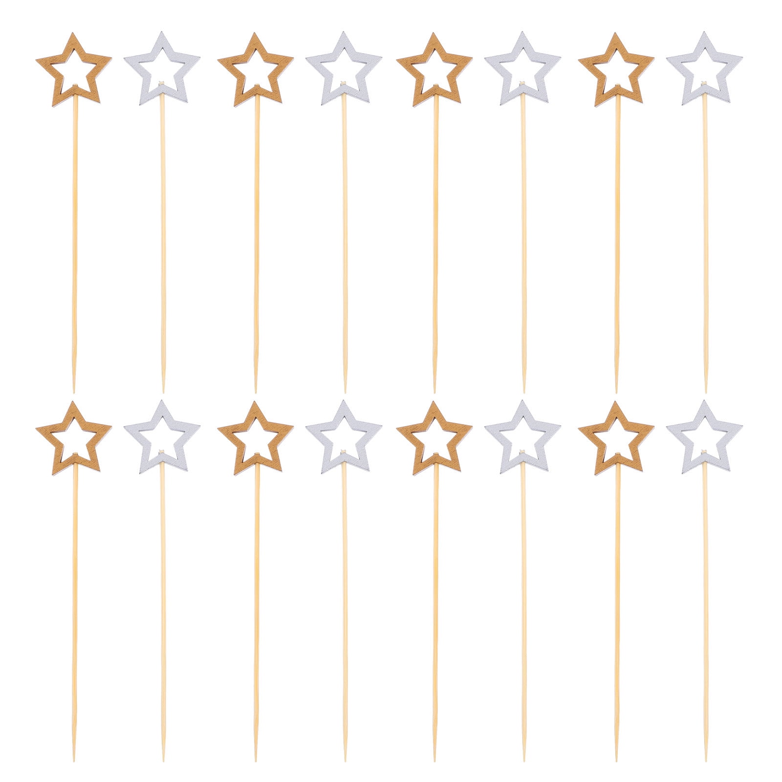 HOOWIFFY 100pcs Star Skewer Wooden Decoration for Guests Fruit Bowls ...