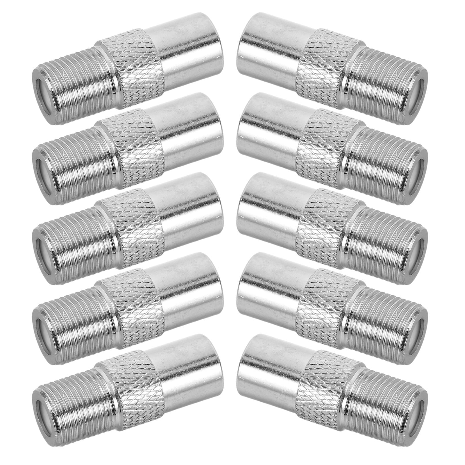 HOOWIFFY 10Pack Coax Coupler Copper Silver Threaded For Audiovisual ...