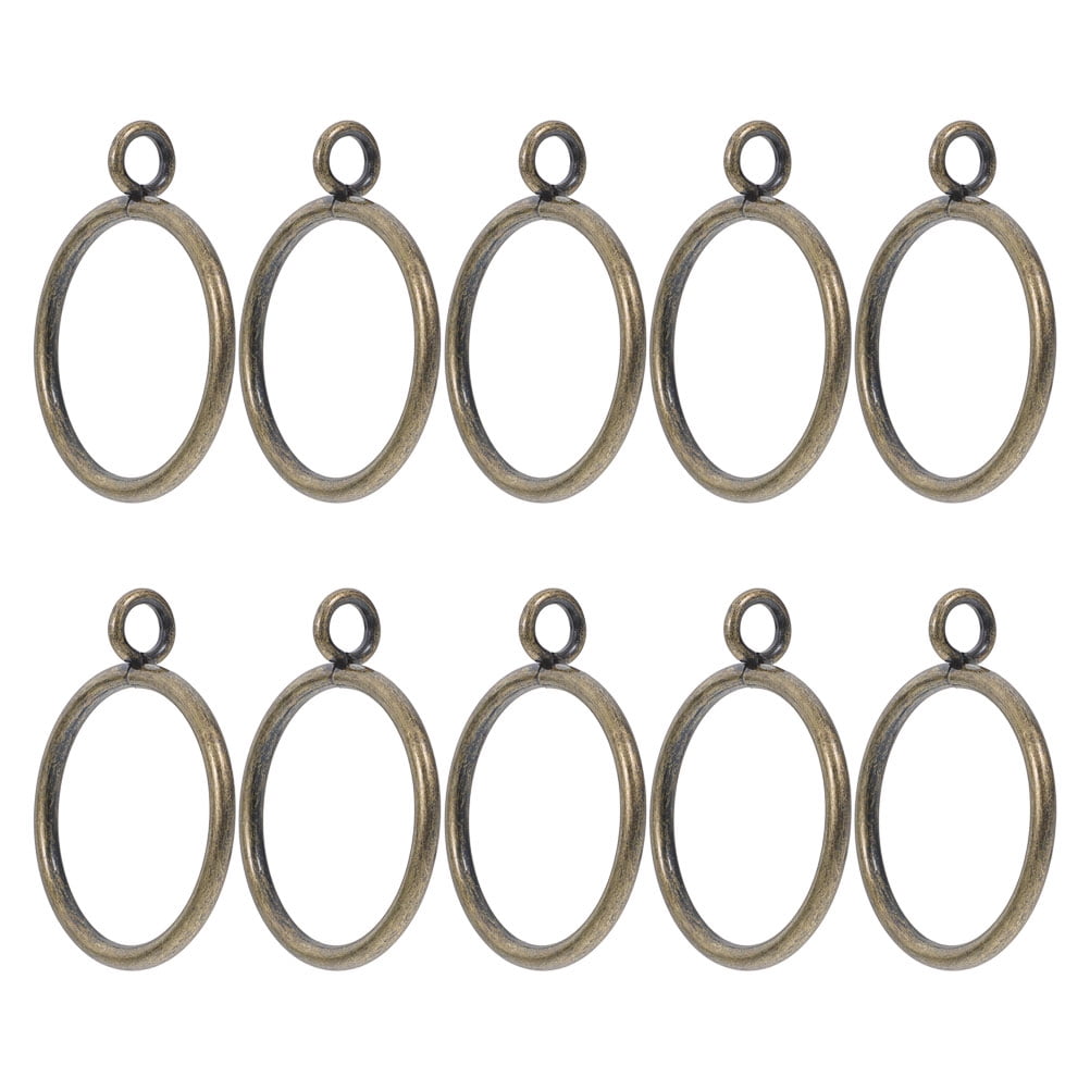 HOOWIFFY Golden Metal Curtain Rings for Roman and Curtain Rods 10Pcs ...