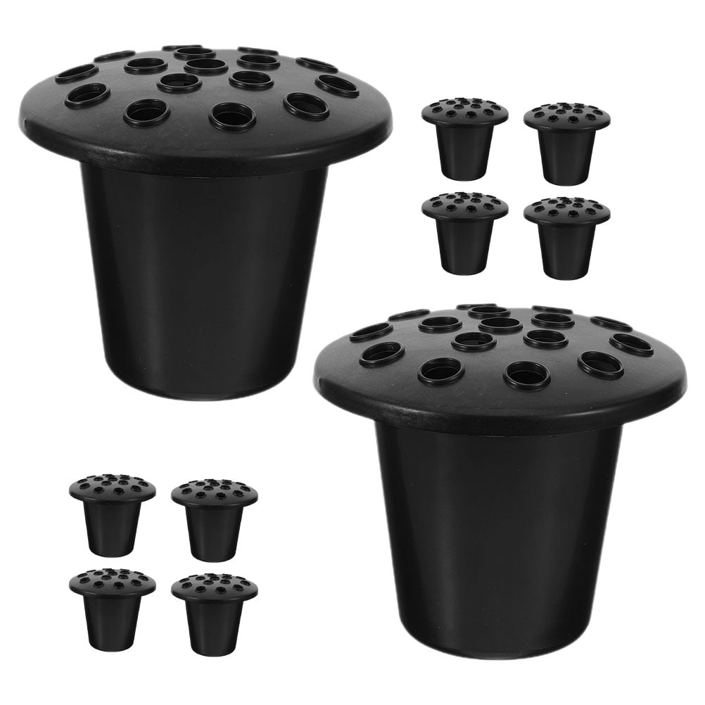 HOOWIFFY Black Plastic Memorial Vase Set of 10, Decorative Flower ...