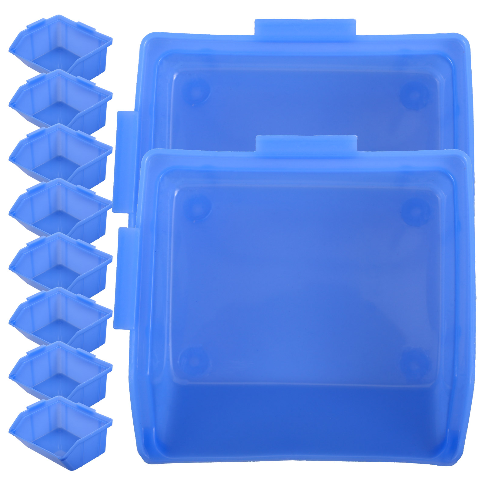 HOOWIFFY 10Pcs DIY Enthusiasts Blue Storage Bins for Shelves with ...