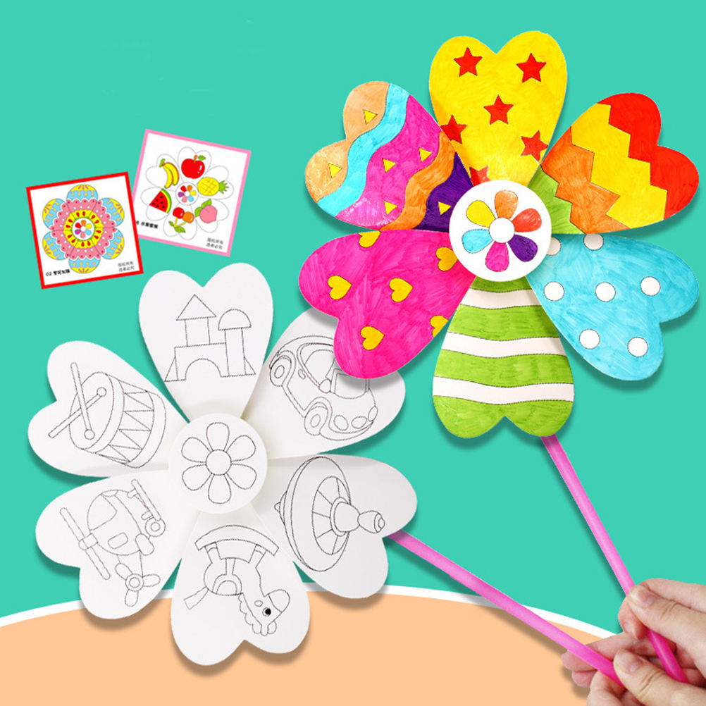 HOOWIFFY diy paper pinwheels Windmill White Hand-eye Coordination ...