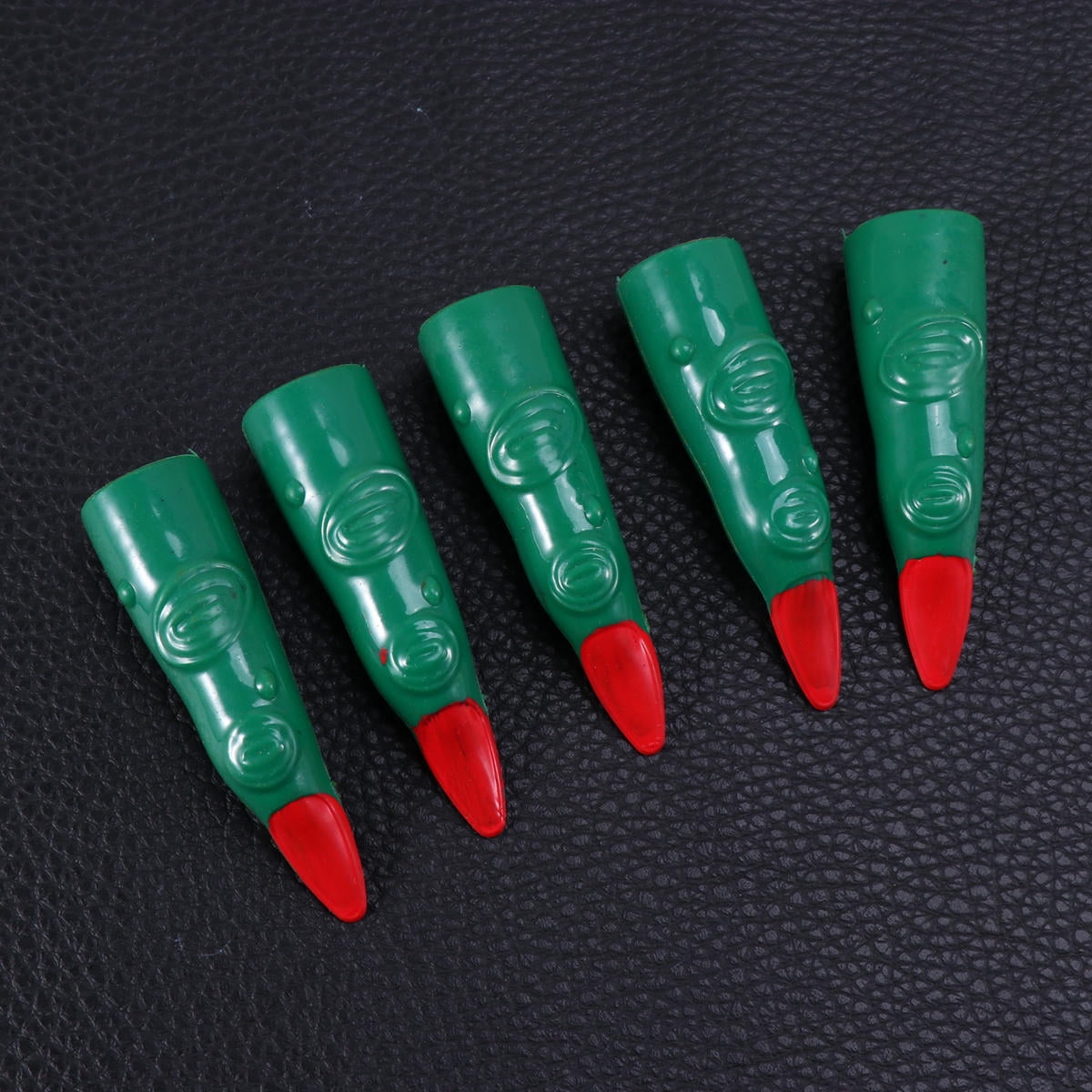 HOOWIFFY 10Pcs Party Toy Fake Finger Nails Plastic Green for Costume ...
