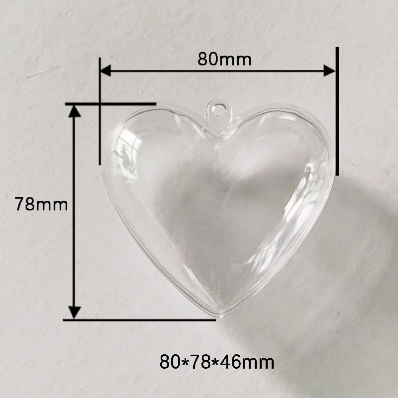 HOOWIFFY Heart Shaped Plastic Baubles for Crafts and Special Occasions ...