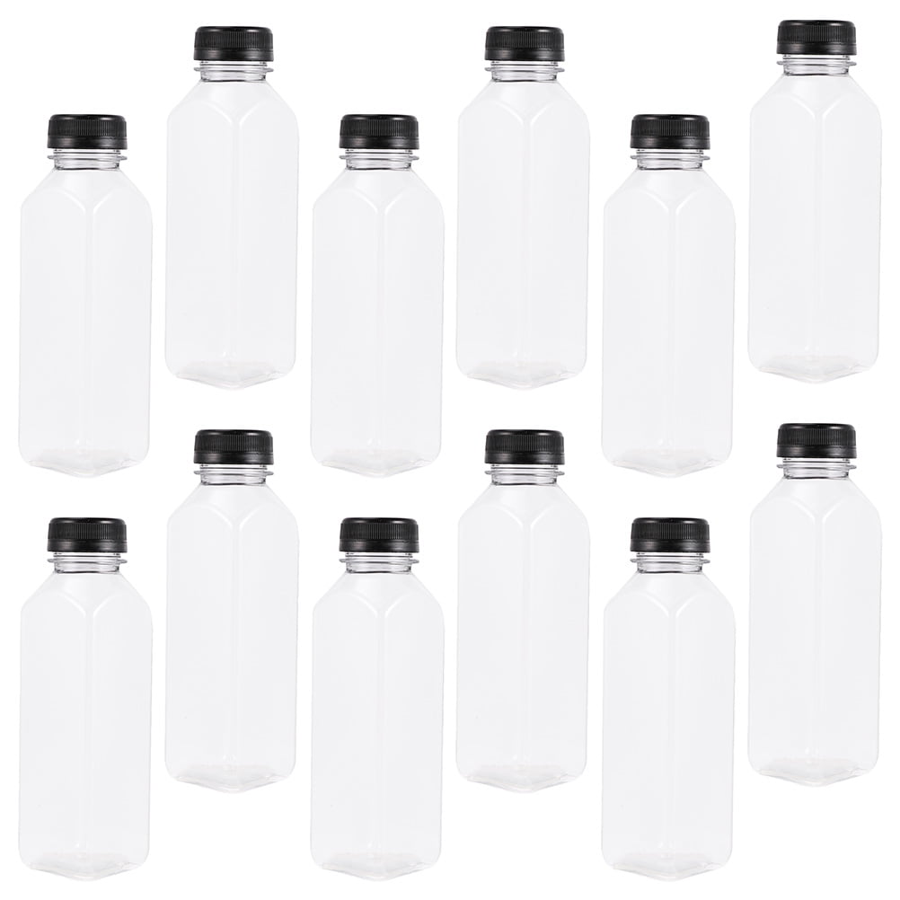 HOOWIFFY Clear Plastic Juice Bottles with Lids for Convenient Storage ...