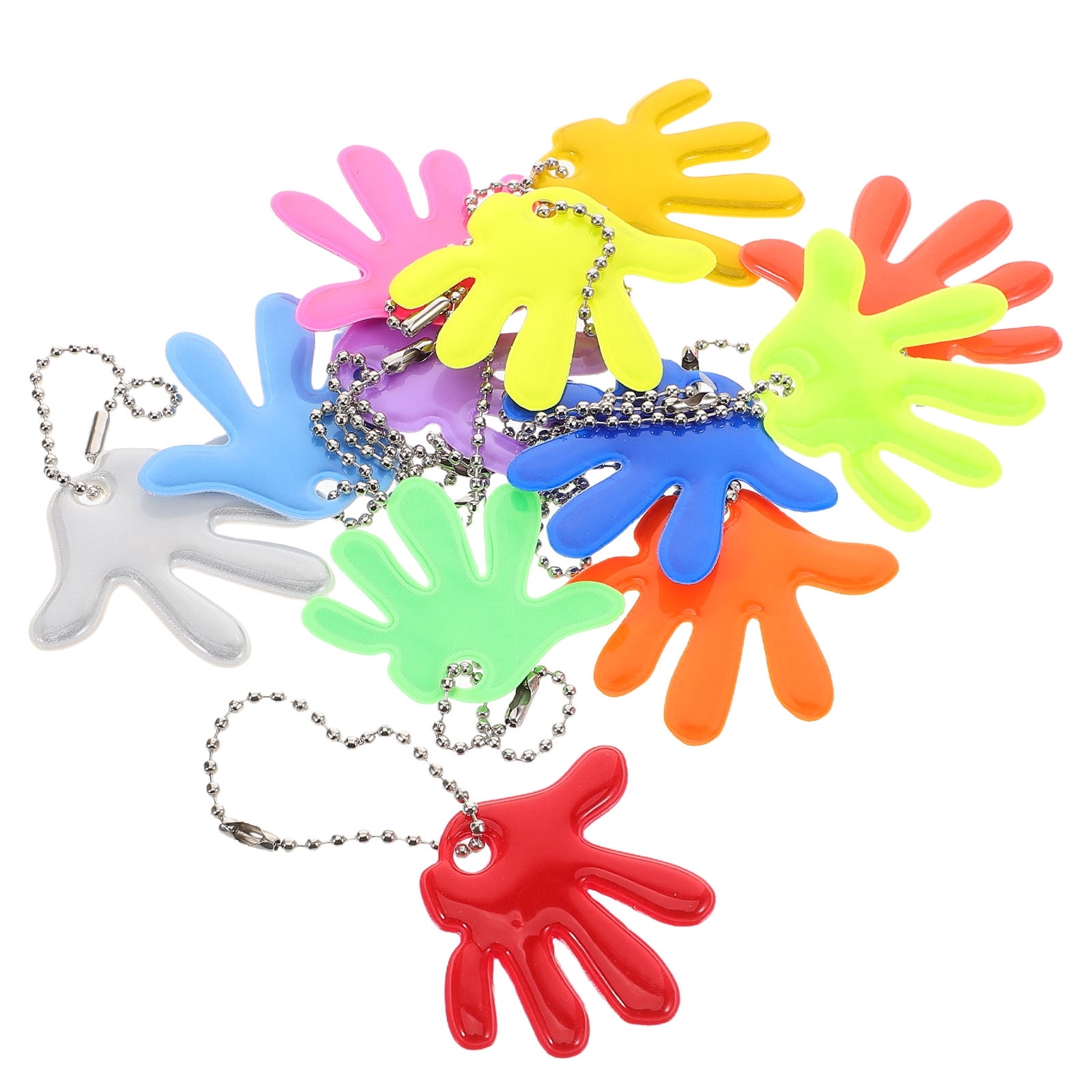HOOWIFFY 12-Pack Reflective Palm Keychains with Bright Fluorescent ...