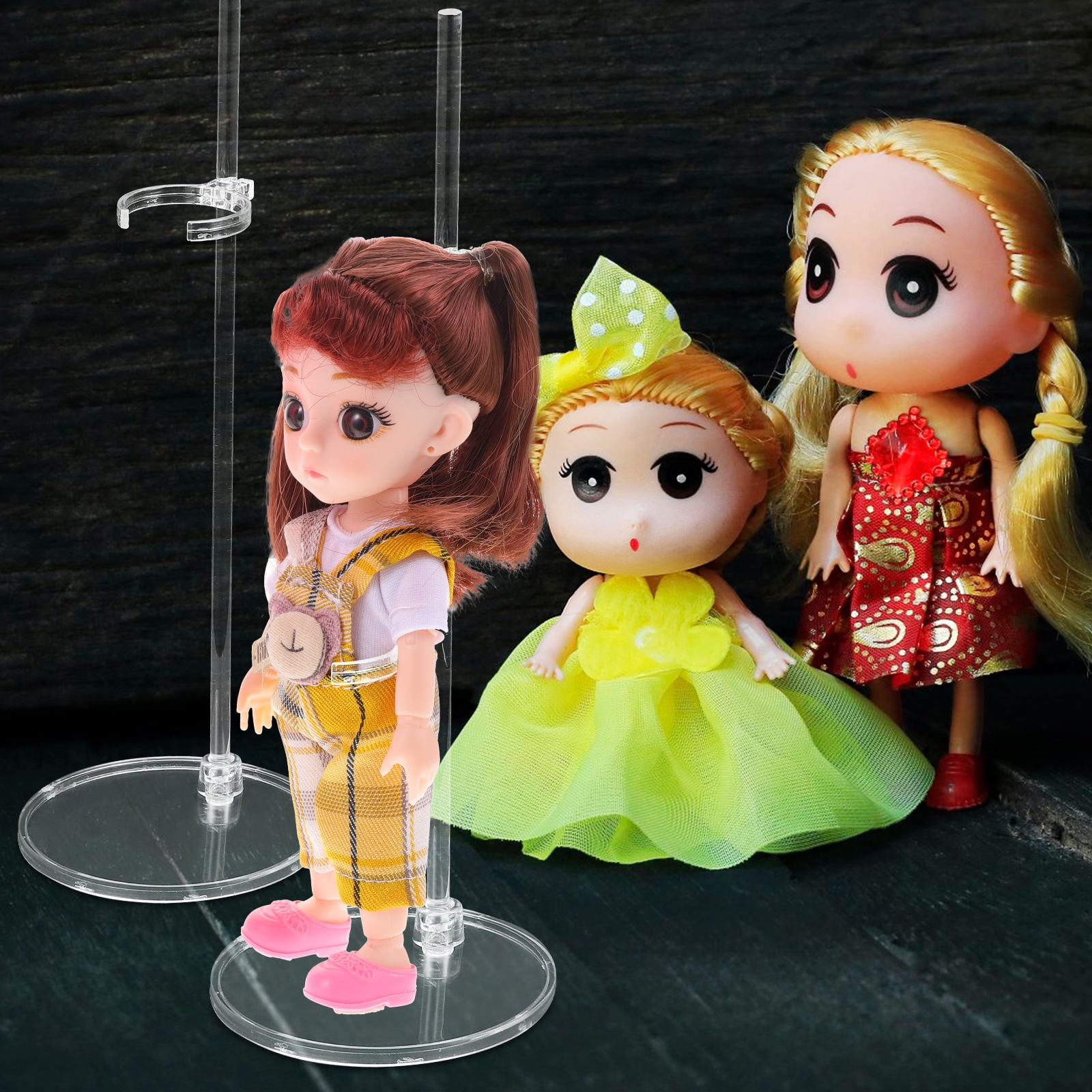 HOOWIFFY Clear Plastic Doll Display Stands for Action Figures and ...