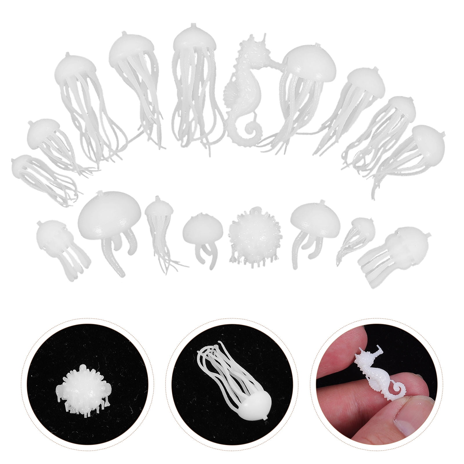 HOOWIFFY Epoxy Resin Molds Silicone Mini Marine Animal Model White ...