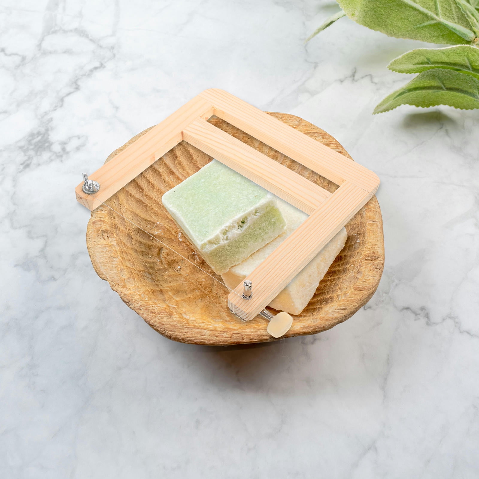 HOOWIFFY Ergonomic Wooden and Metal Soap Cutter for Precise and Clean ...